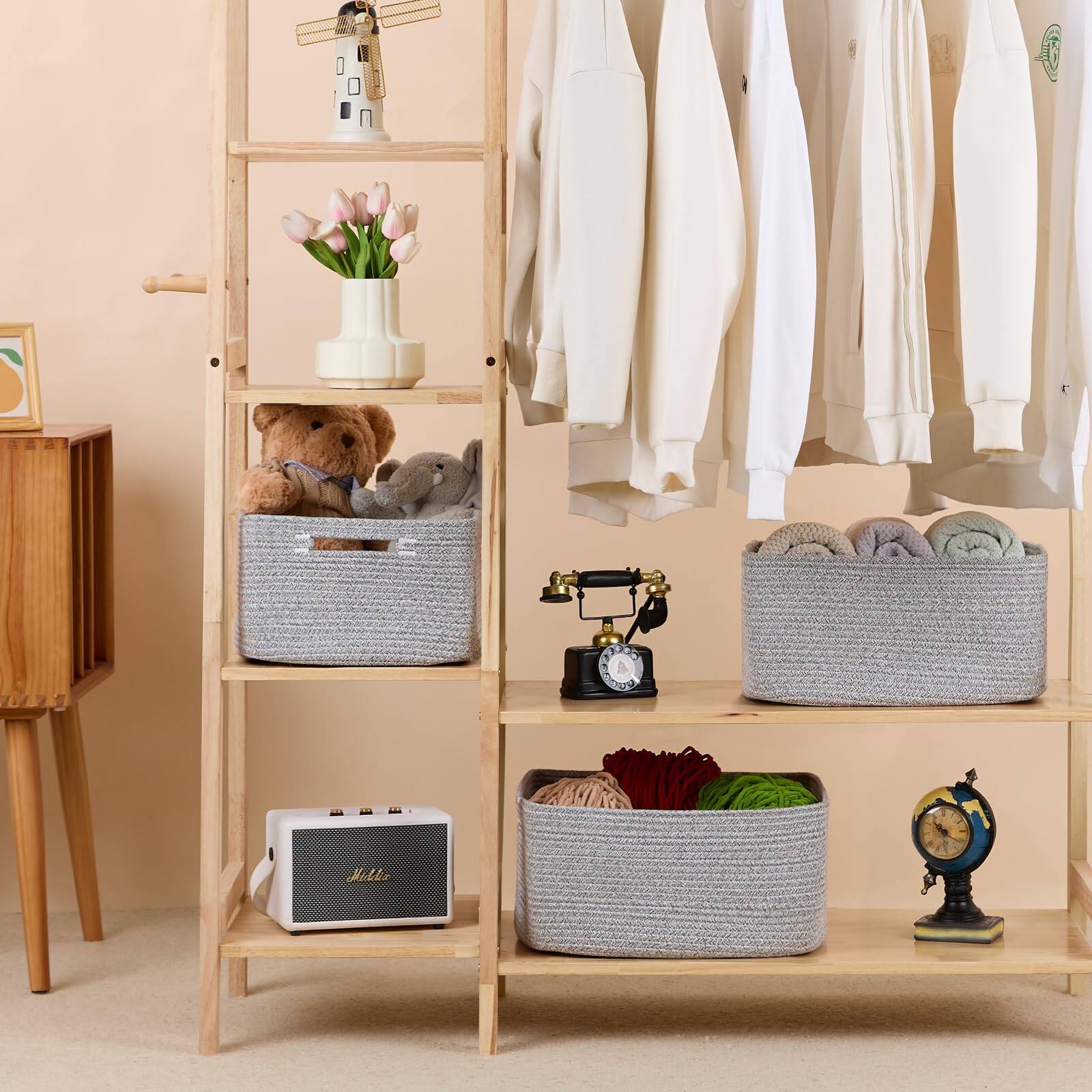 Dapper Styles Storage Baskets For Shelves Closet Organizers Bins ...