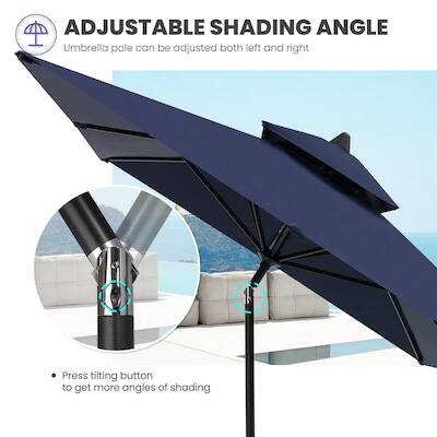Crestlive Products 10ft Steel Push button Tilt Market Patio Umbrella CL ...