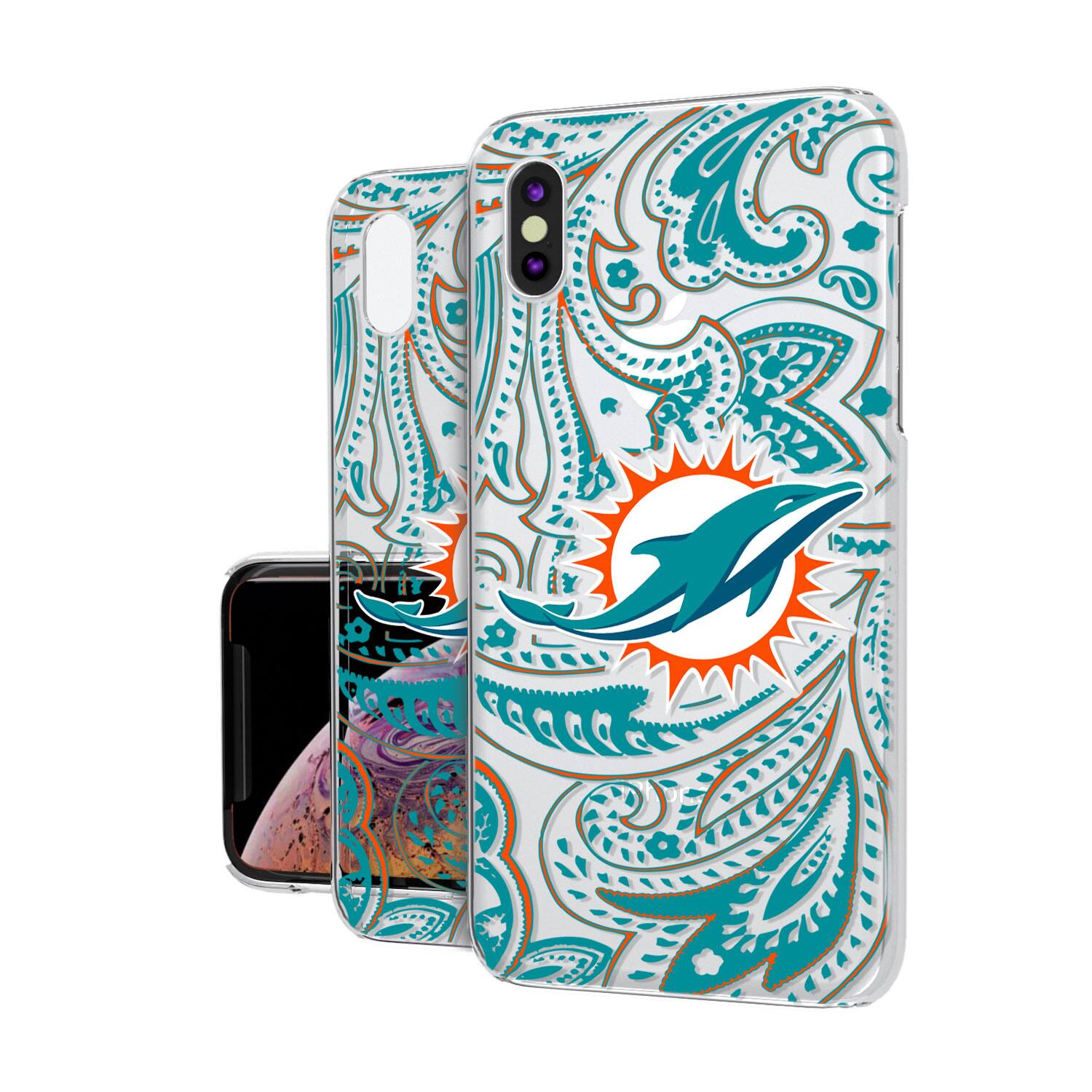 Keyscaper NFL Miami Dolphins iPhone Clear Paisley Design Case 16 Pro ...