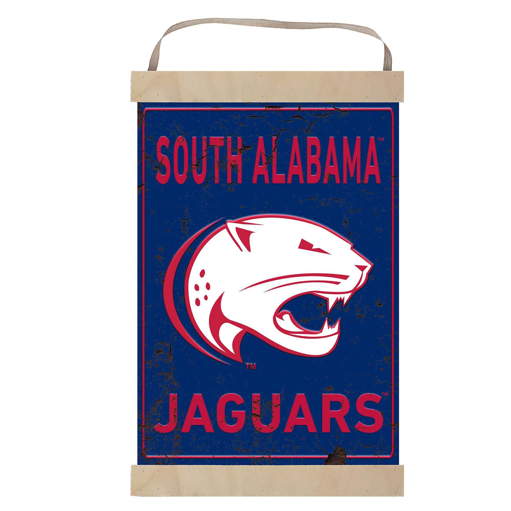 Jardine South Alabama Jaguars Reversible Retro Logo Banner Sign Blue ...