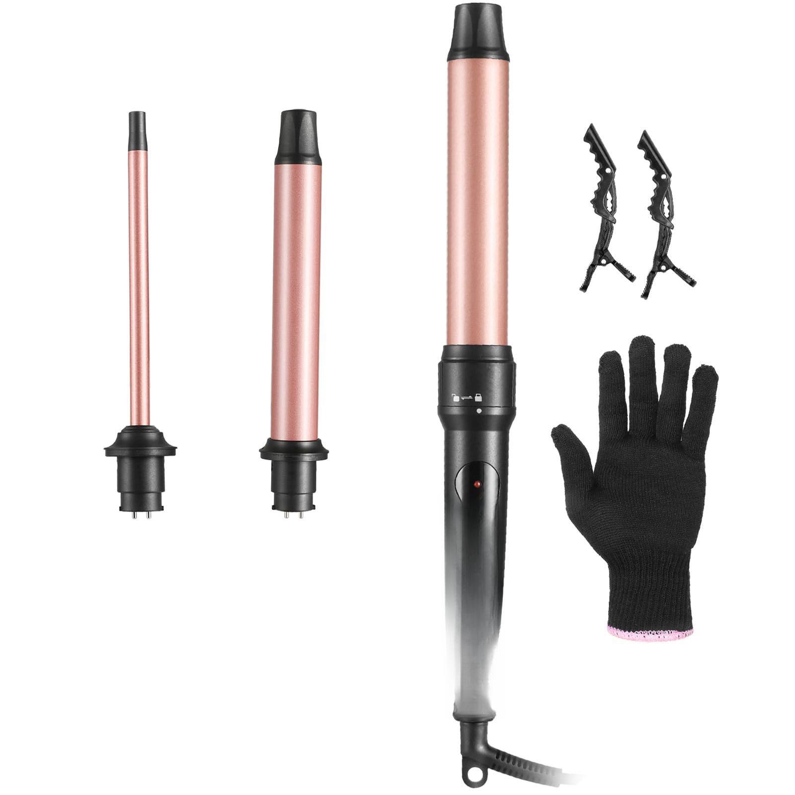 PO3TICJUNKI3 3 In 1 Curling Iron Curler Wand Set With 3 Interchangeable ...