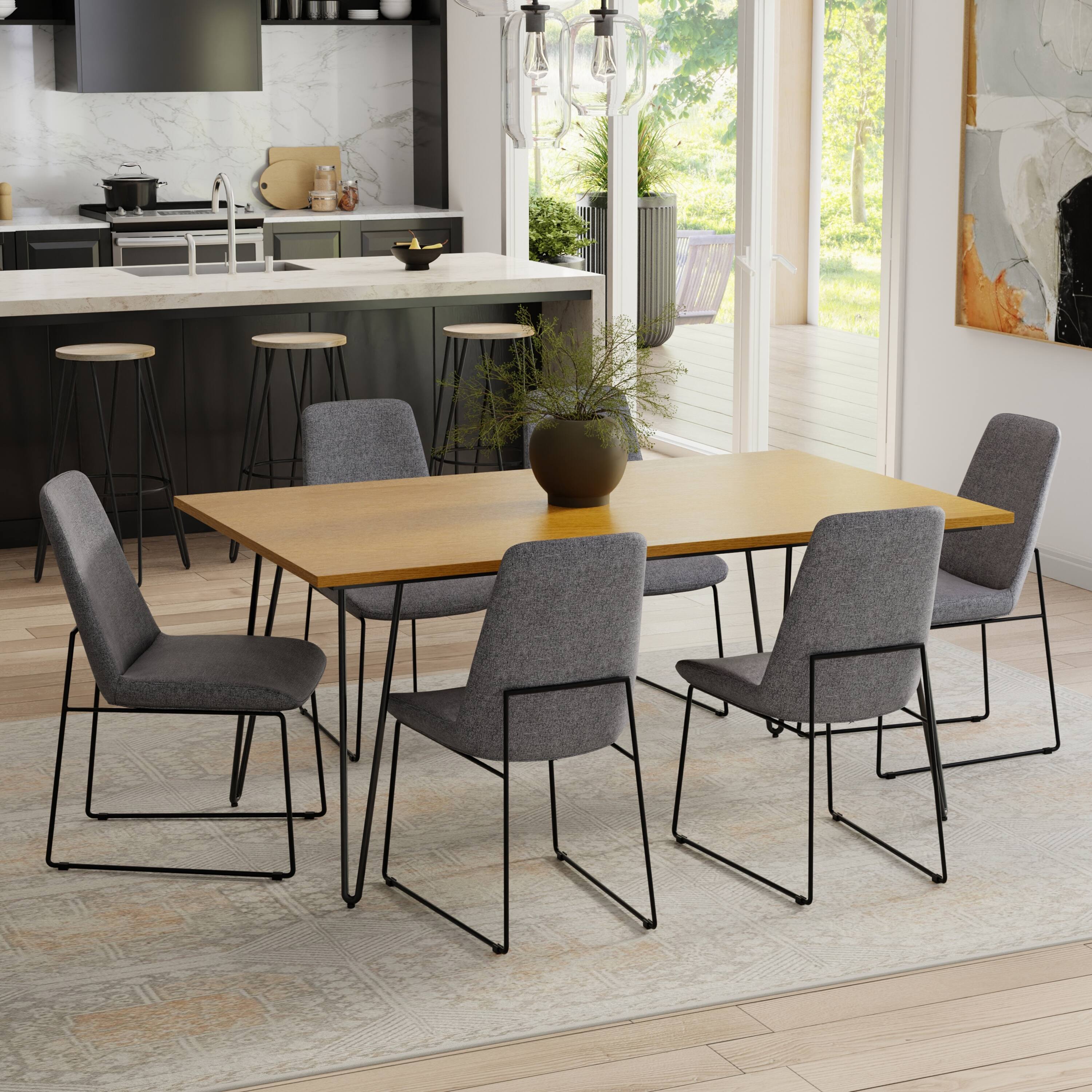 Simpli Home Corina / Hunter 7 Piece Dining Set Gray CO7DS001HNRGRNL ...