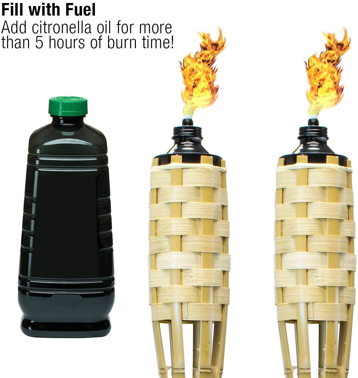 Sorbus Matney Bamboo Torches for Outside Mosquitos Repellent, 5 Ft ...