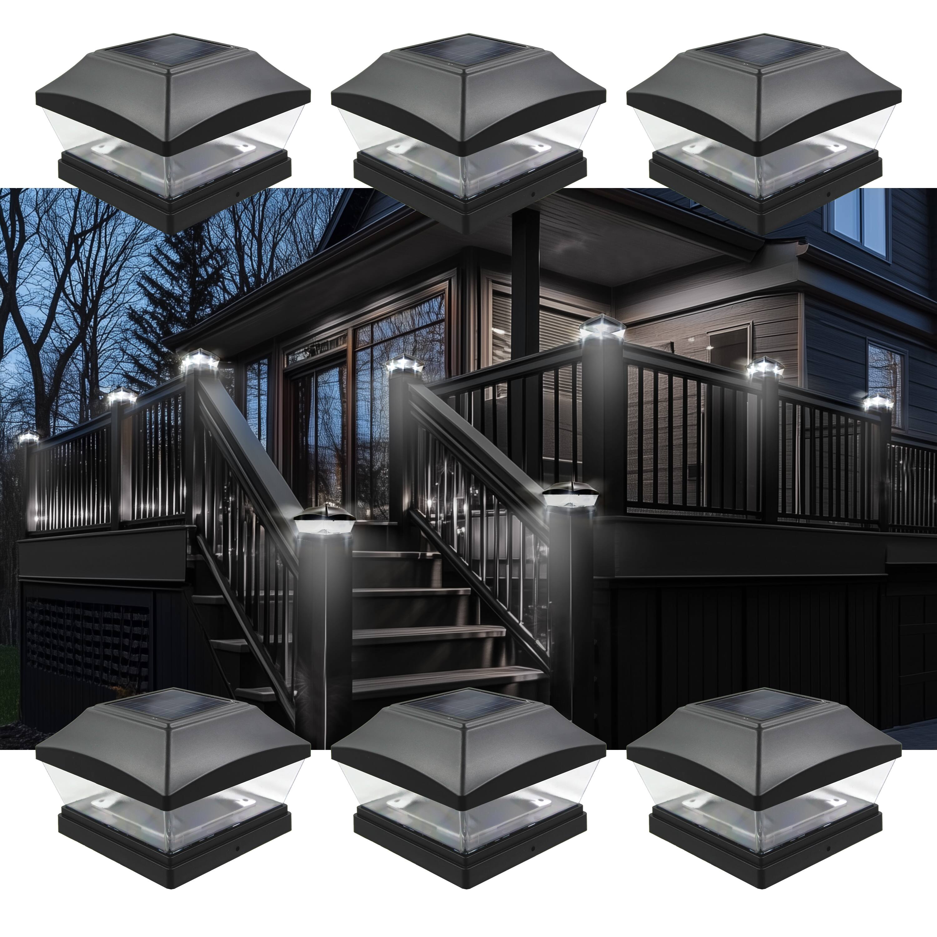 FC Design Ultra Bright Black Solar Post Light Two 28 Lumen SMD LED Fit ...