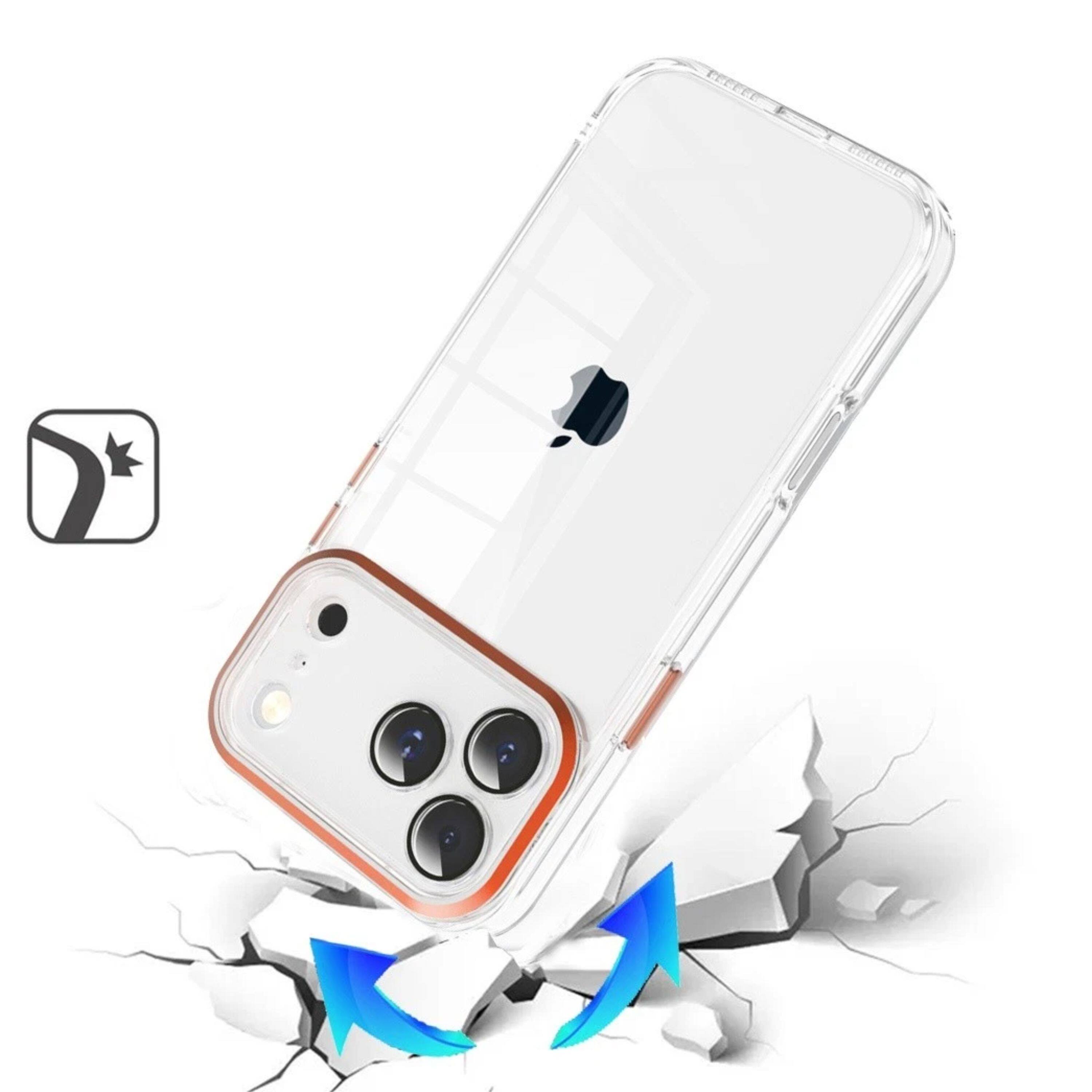 Kitcheniva Clear Hybrid Color Buttons Raised Lip Phone Case With ...