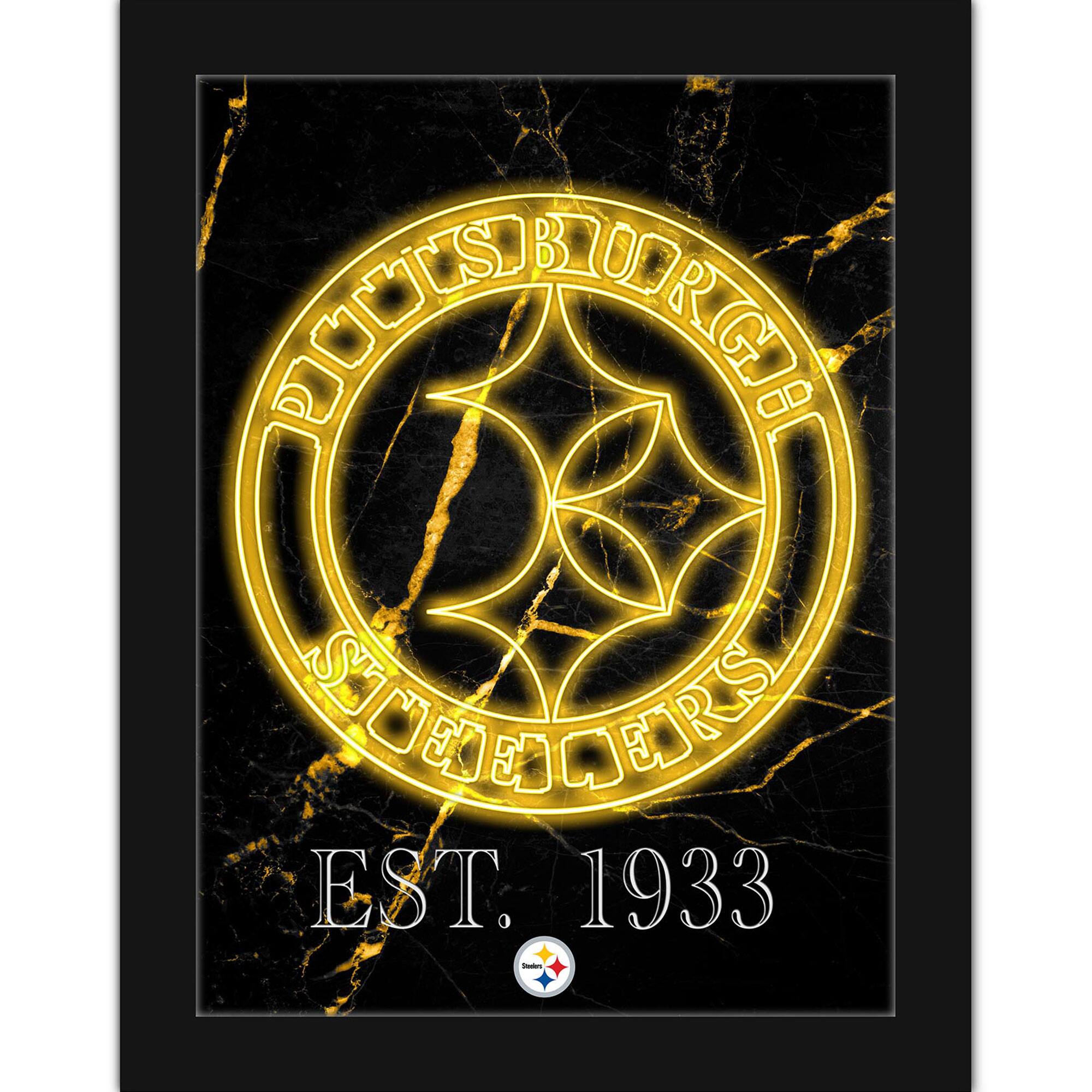 Fan Creations Pittsburgh Steelers 12'' x 16'' Framed Circle Logo Print ...