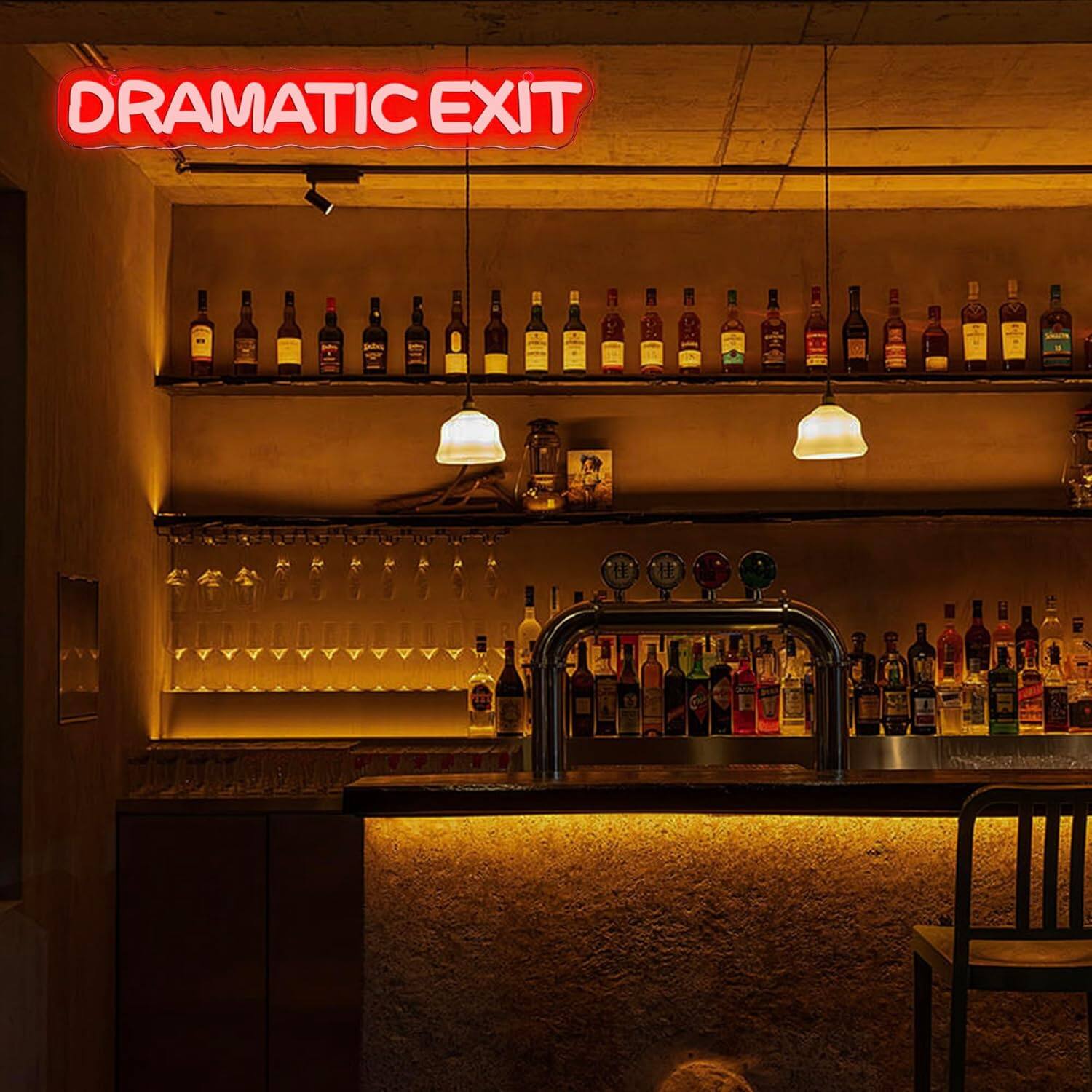 Auledio Allball Dramatic Exit Neon Sign,USB Powered LED Neon Light ...