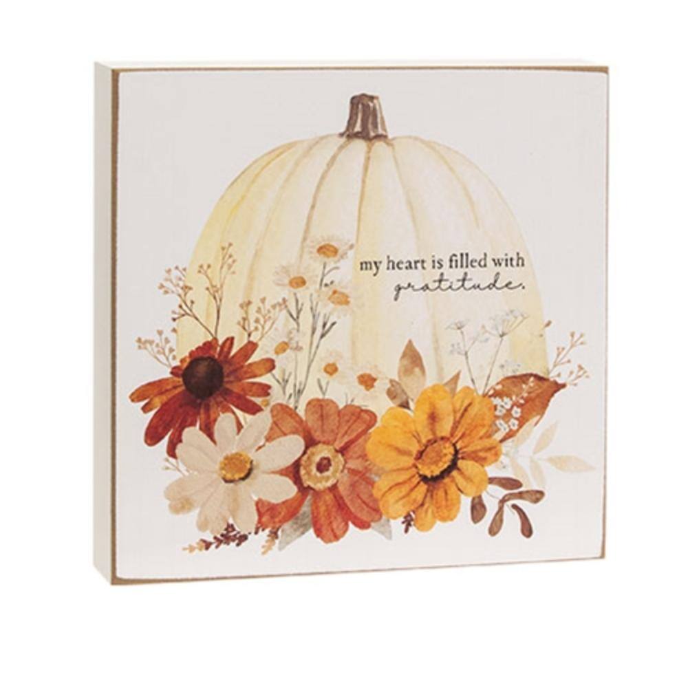 BreeBe A Thankful Heart Fall Floral Box Sign 2 Asstd Multicolor G37898 ...