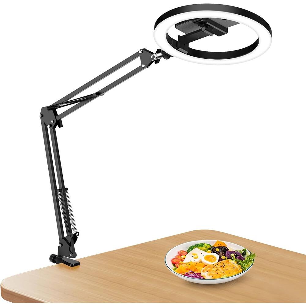 PARKER SLATER 10" clip on overhead ring light with phone mount, 360 ...