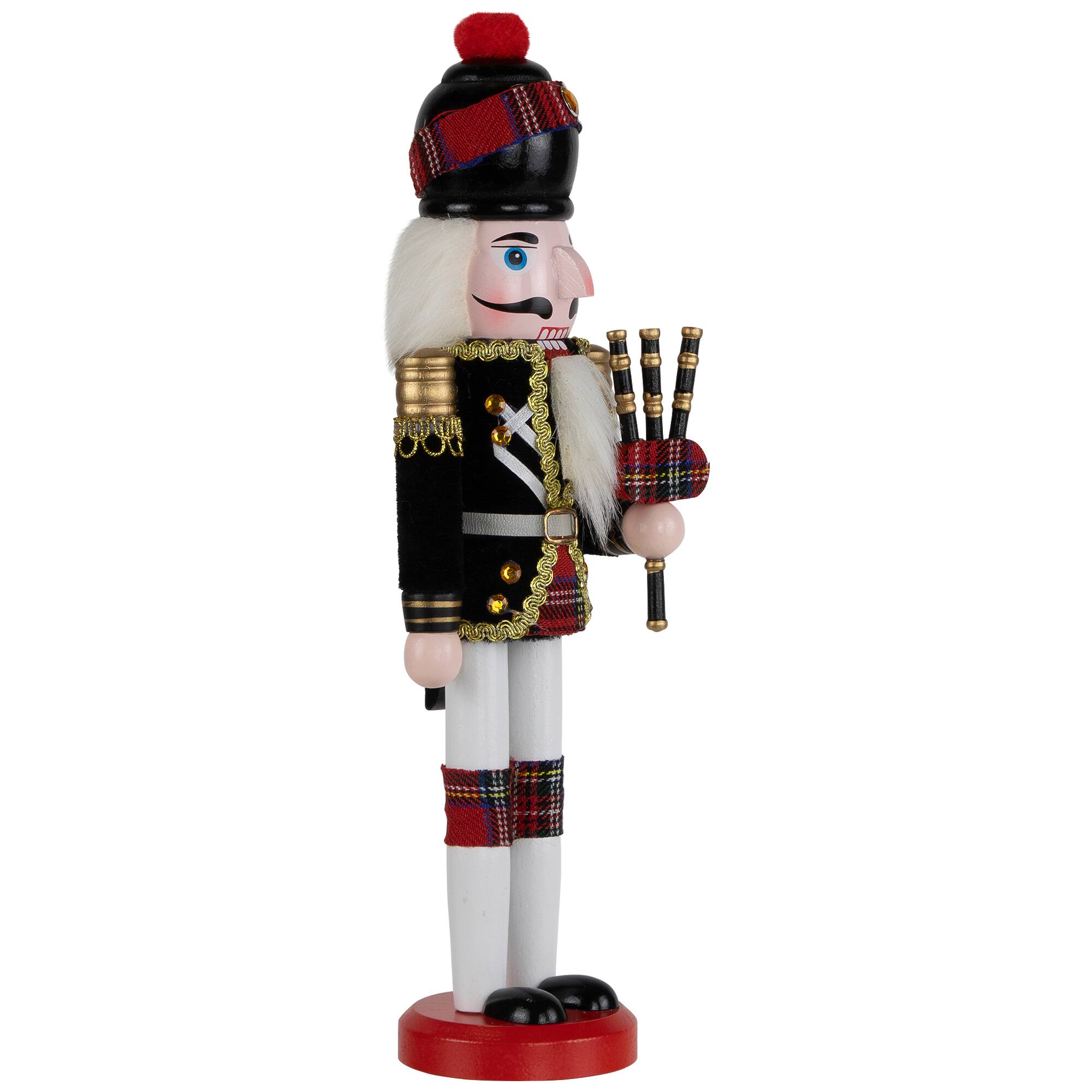 Northlight Mini Bagpiper Nutcracker Christmas Figure 12" and Red Black ...