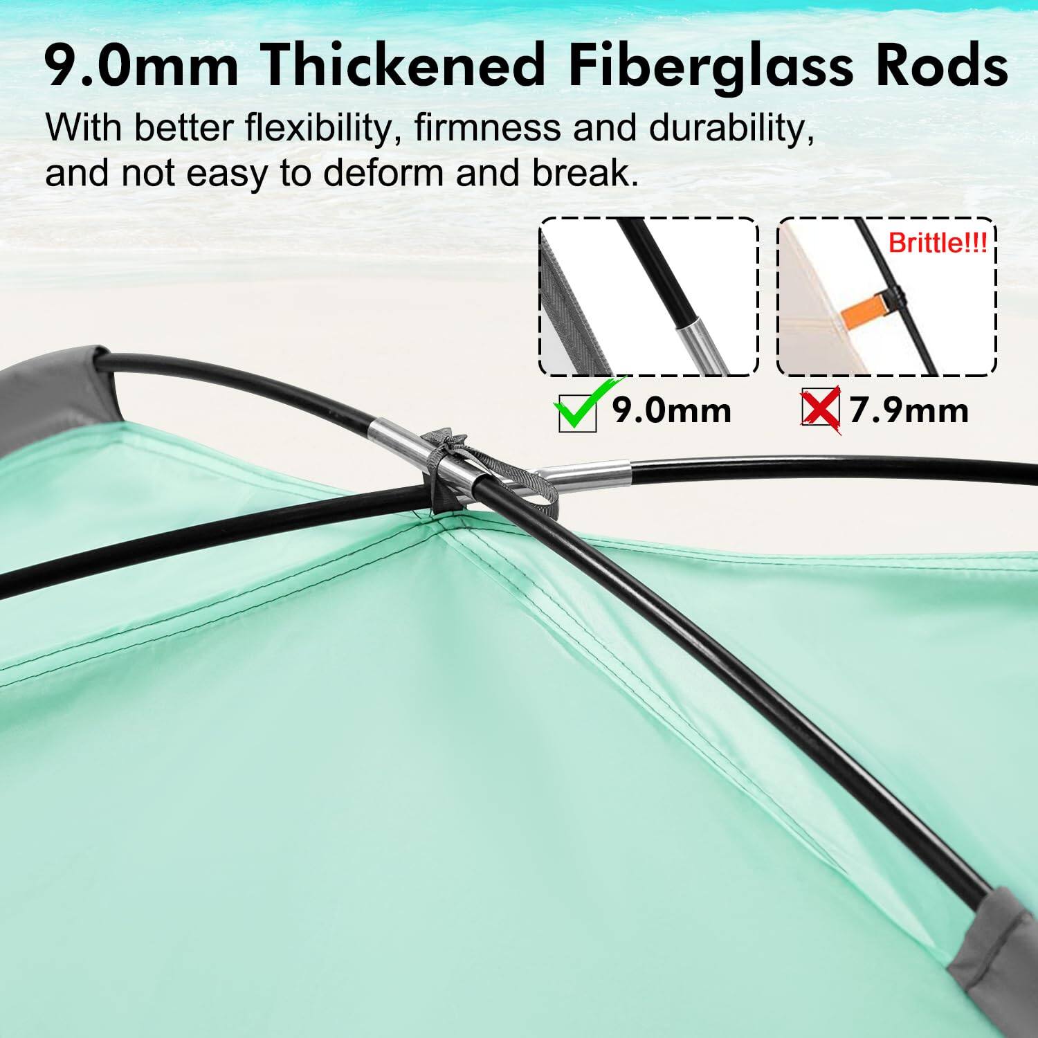 Paradigms Interiors Beach Tent Anti uv Portable Sun Shade Shelter For Extendable Floor With Mesh ...