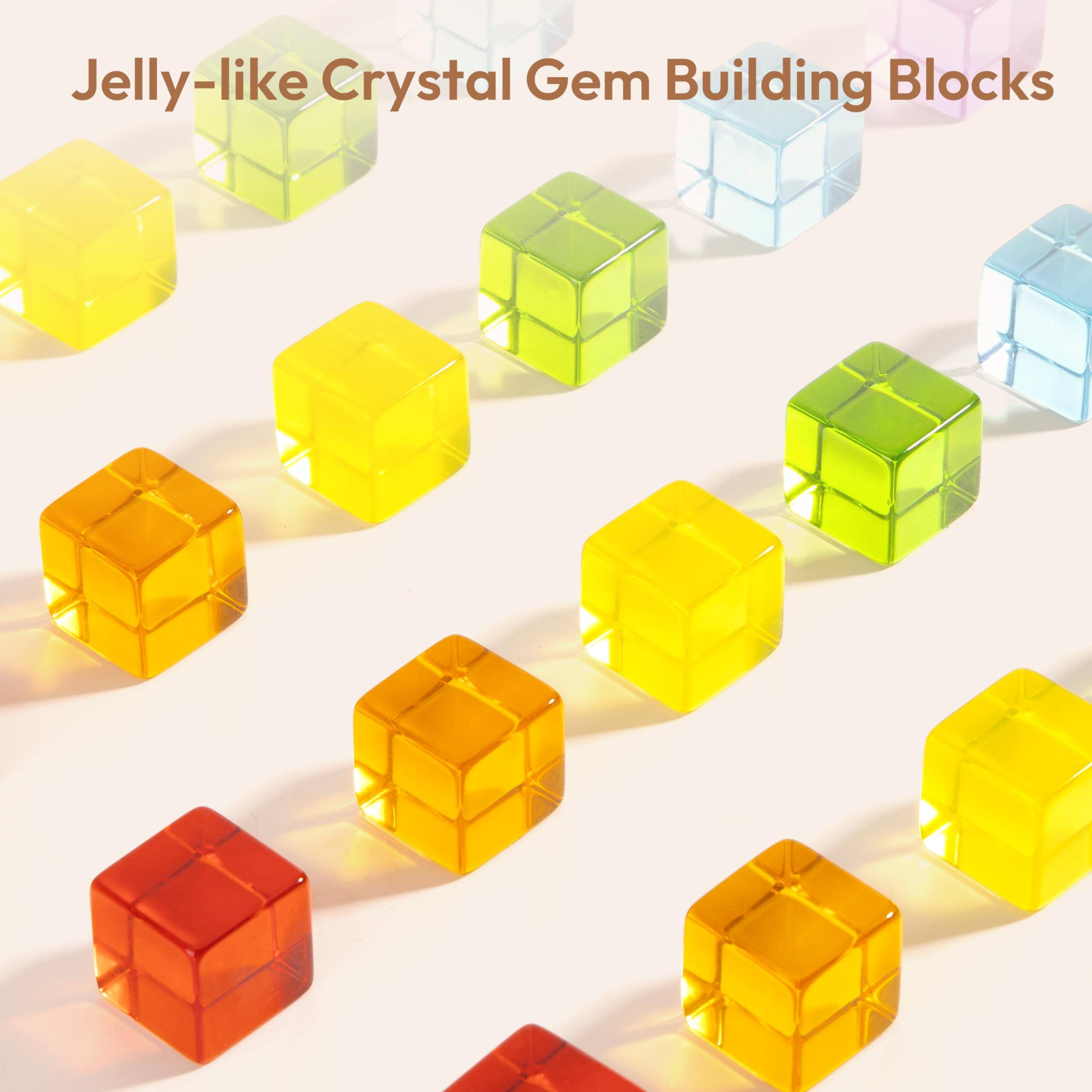 EZTW1 Wooden Building Blocks Set For 24 Rainbow Cubes Stacking 2 Wood ...