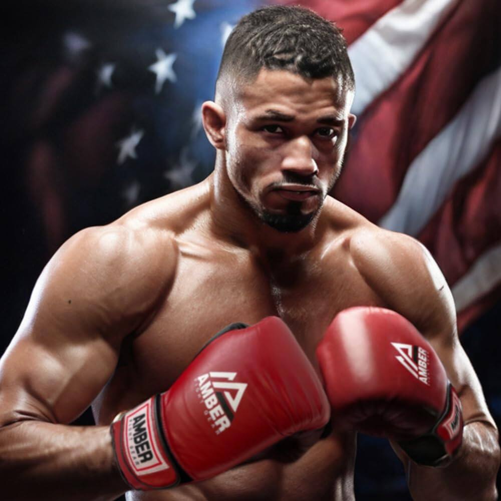 Amber Sporting Goods Renegade v1.0 Pro Hook & Loop Leather Boxing ...