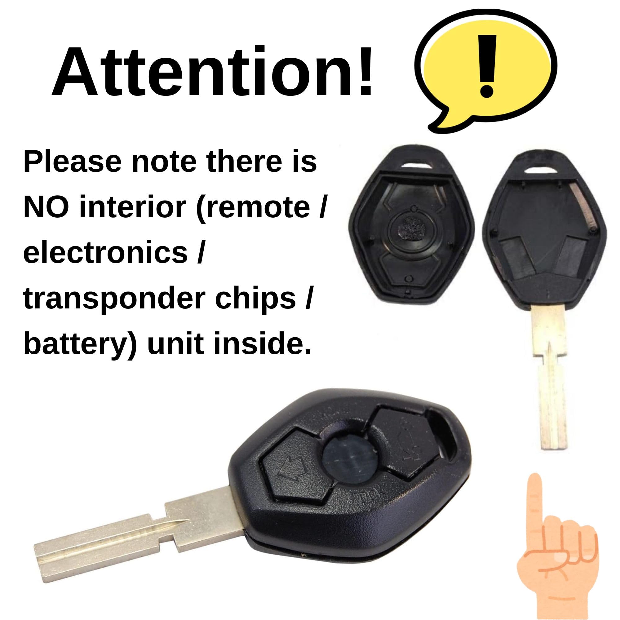 HQRP Replacement Key Fob Shell Case + 3 V Battery Kit for BMW 3 Series ...