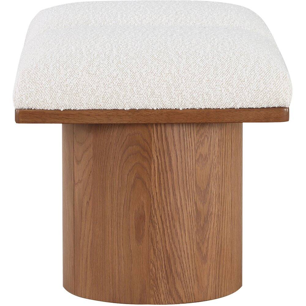 Meridian Furniture Pavilion Bench Cream Boucle Fabric 467Cream-2A ...