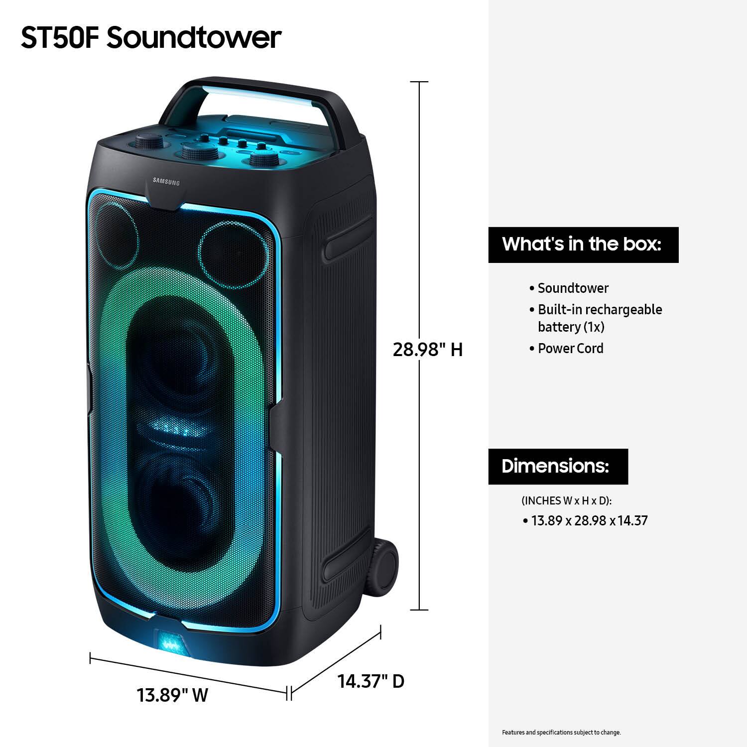 Samsung MX ST50F/ZA Sound Tower 240W Portable Party Speaker with Built ...