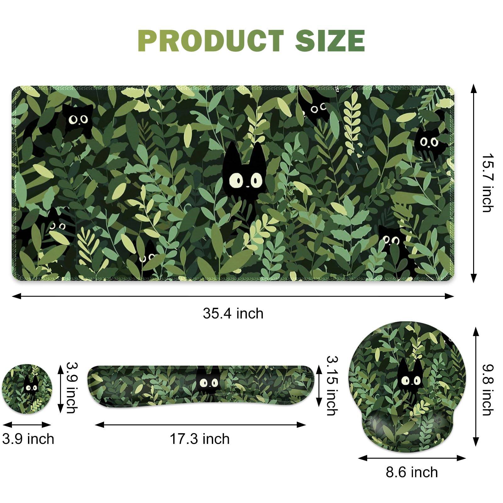 Earthley Blooms Large Desk Mat Cute Anime Cats Gaming Mouse Pad ...