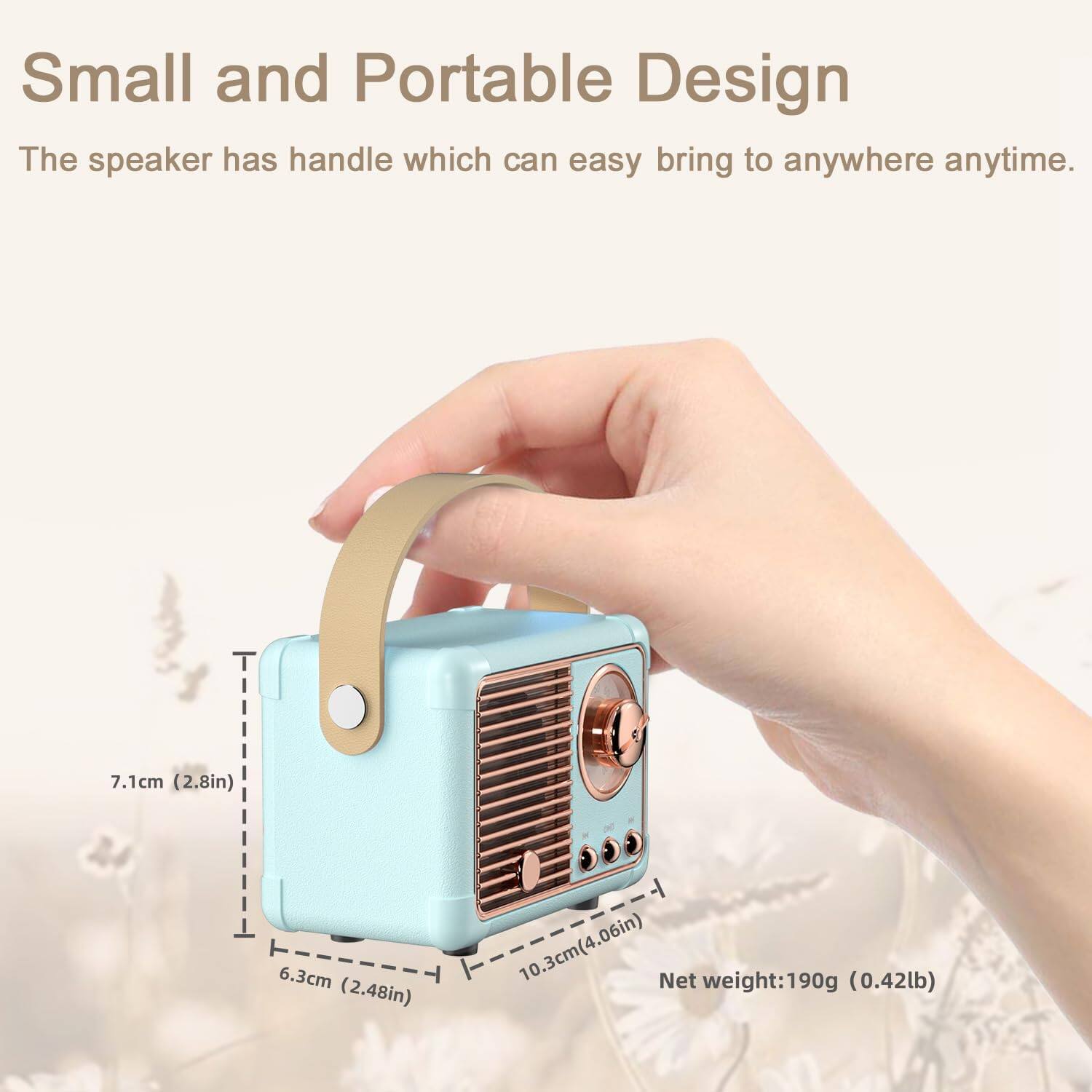 Stamp n Camp Retro Mini Speaker Vintage Decor Aesthetic Portable ...