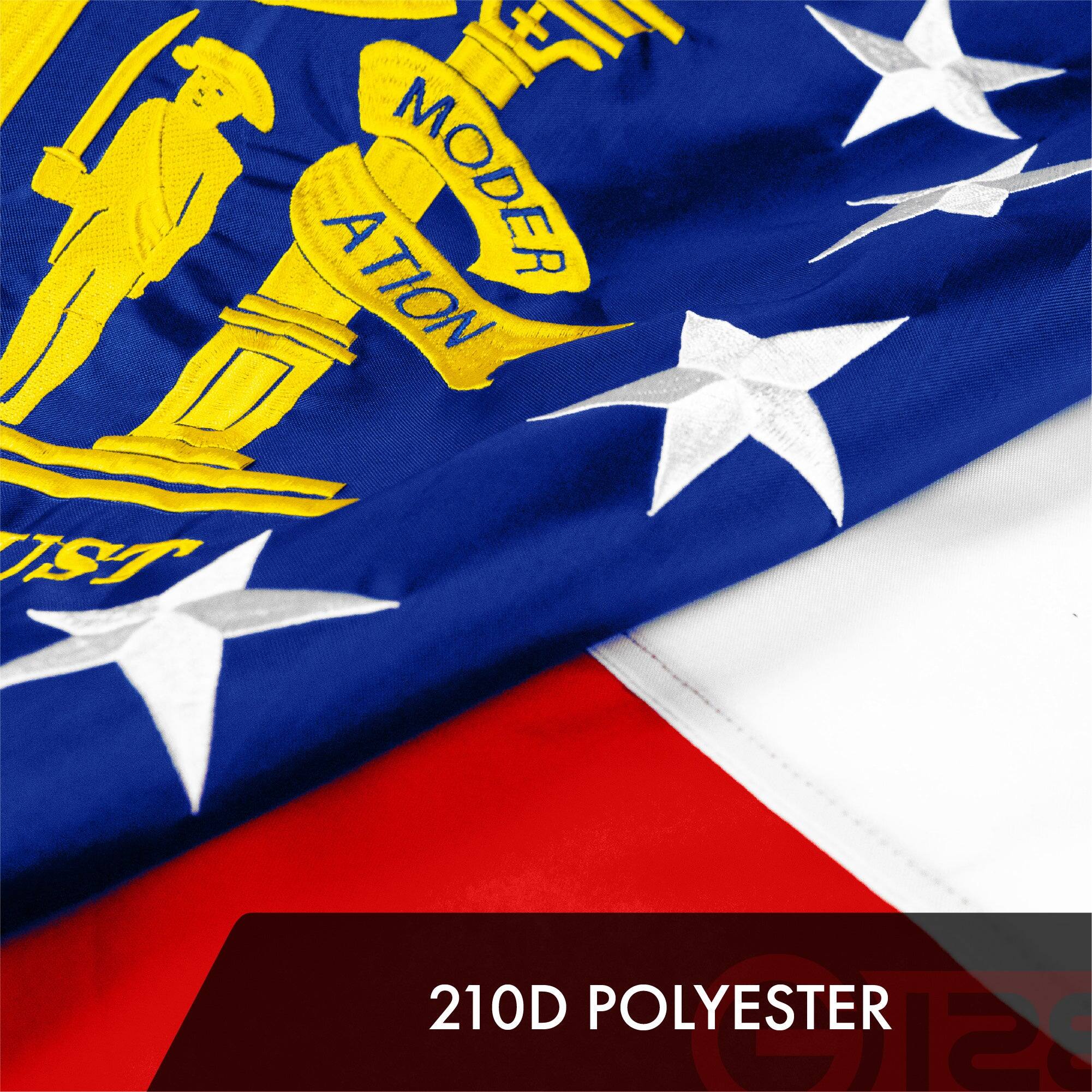 G128 Georgia State Flag Embroidered Polyester 3x5 ft Assorted Colors ...