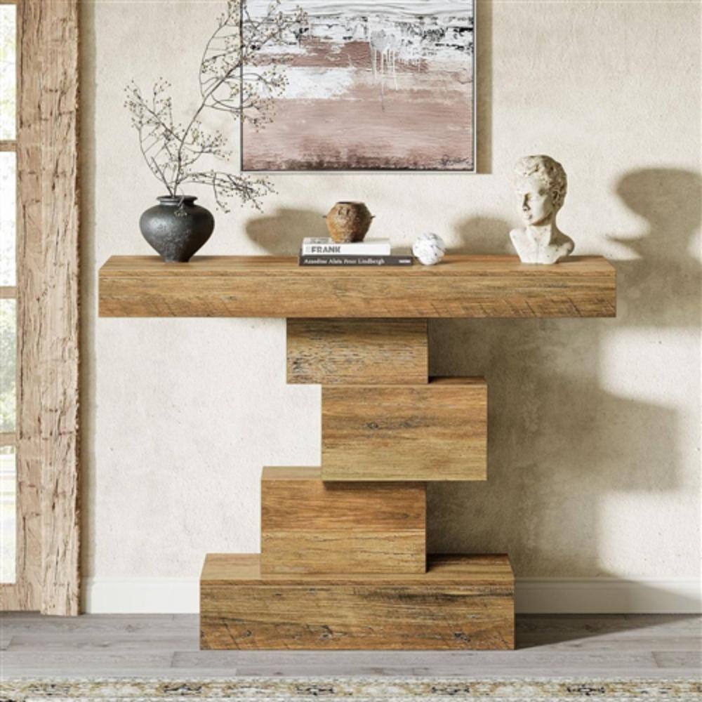 Hivvago Modern Farmhouse 42 inch Entryway Accent Sofa Table Wood Finish ...