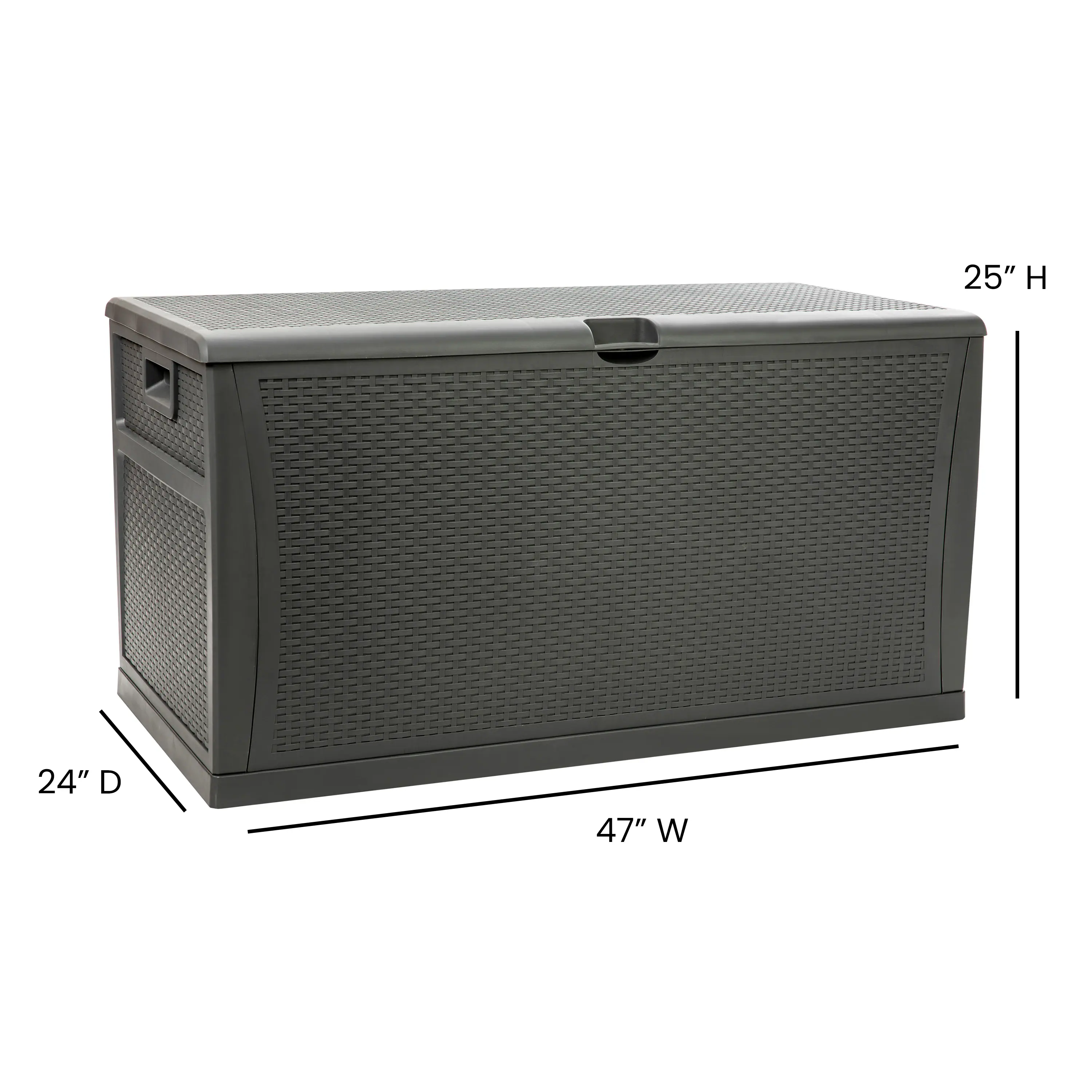 Emma + Oliver 120 Gallon Plastic Deck Box for Outdoor Patio Storage ...