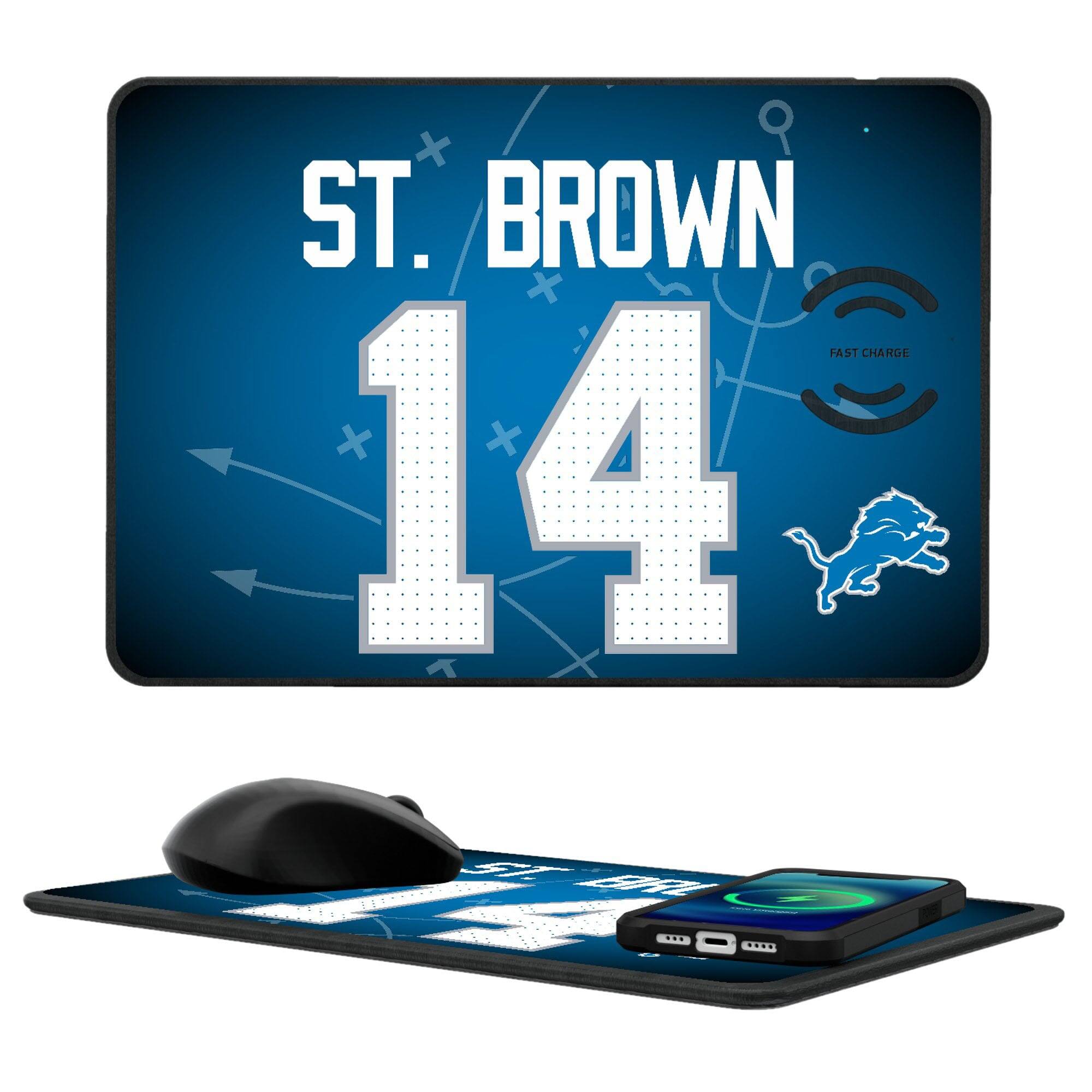 Keyscaper Amon Ra St. Brown Detroit Lions Wireless Charger and Mouse ...