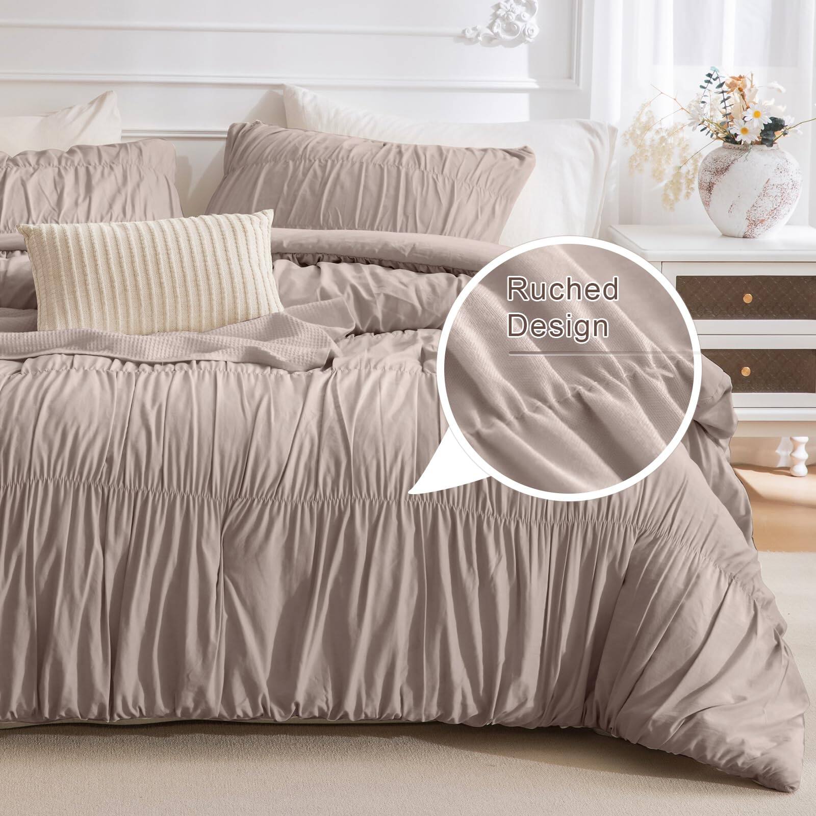 Paradigms Interiors Size Comforter 128x120 3 Pieces Vintage Taupe ...