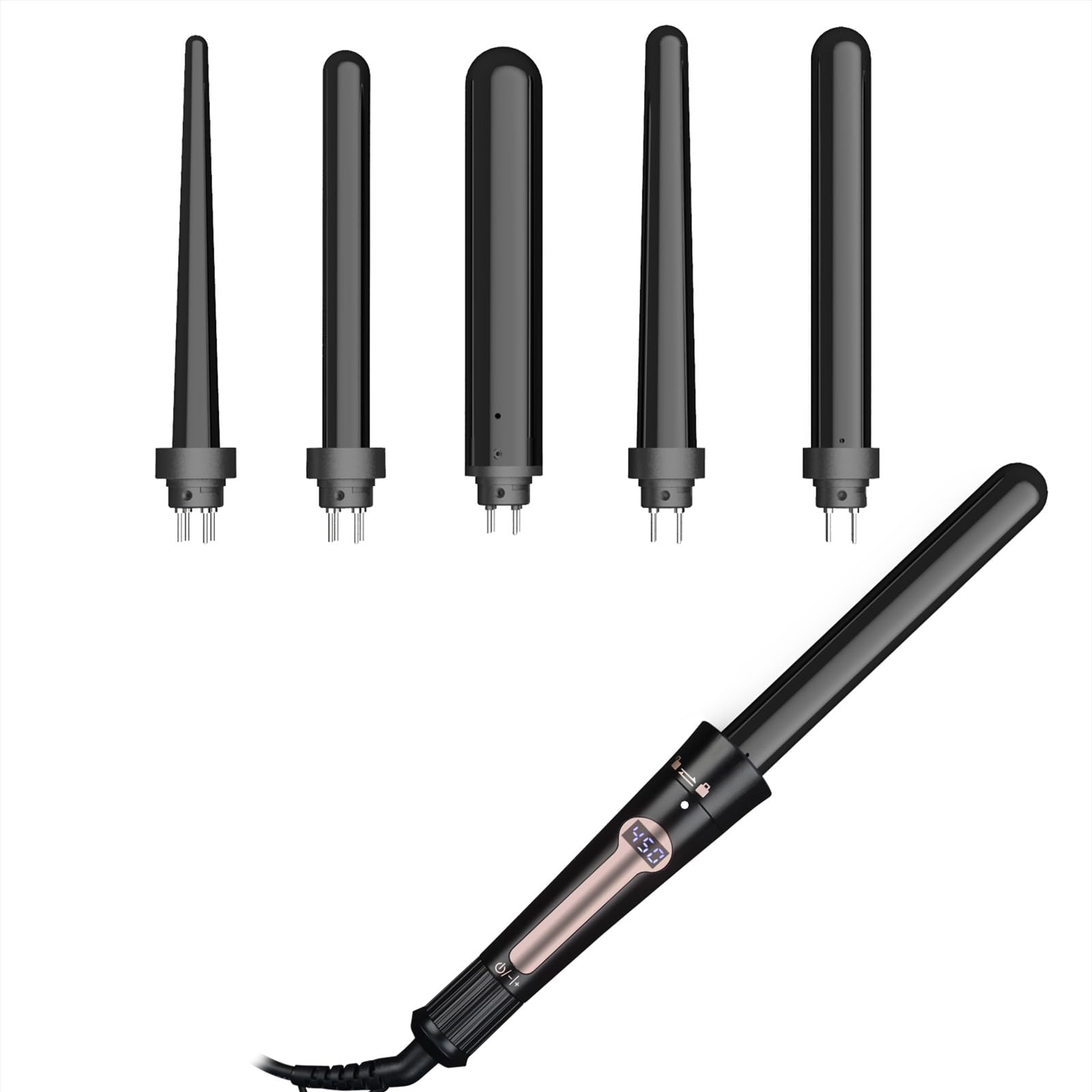 TECH SAFARI Curling Iron Wand Set Instant Heat Up Hair Curler With ...