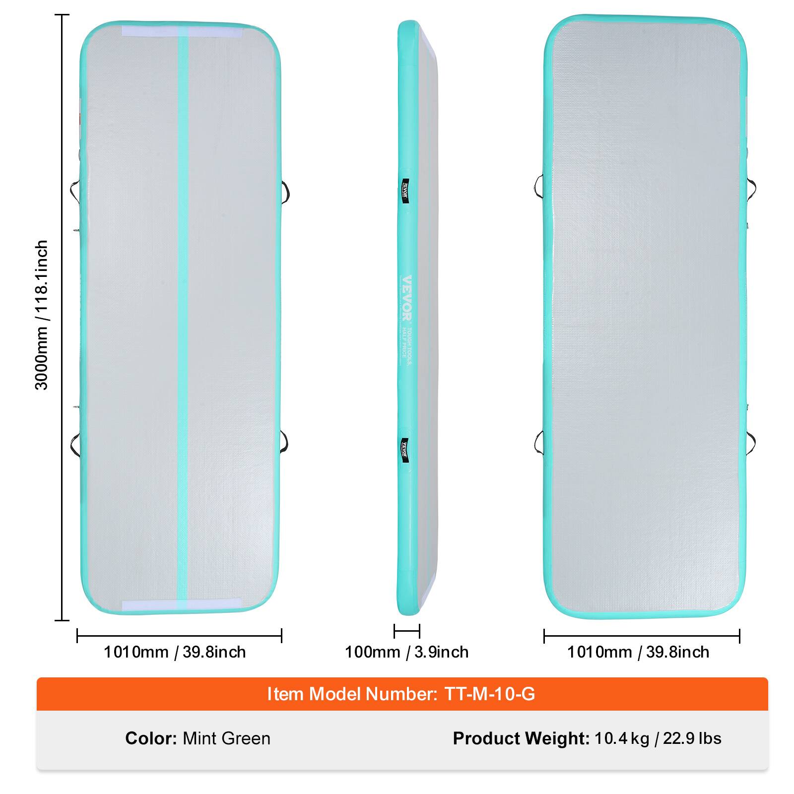 VEVOR Gymnastics Air Mat, 4 inch Thickness Inflatable Gymnastics ...