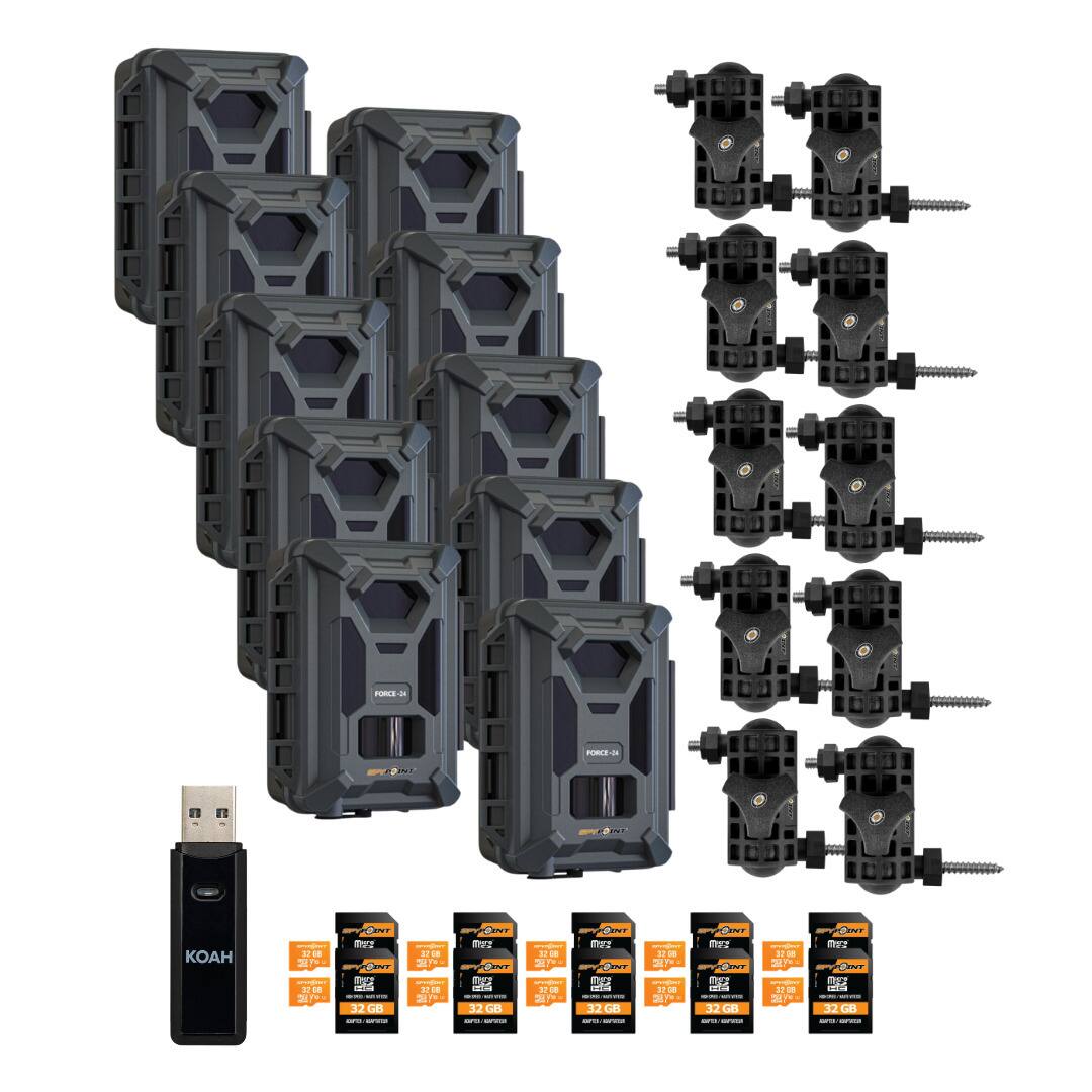 Spypoint Force 24MP Non Cellular Trail Camera (10 Pack) Bundle with ...