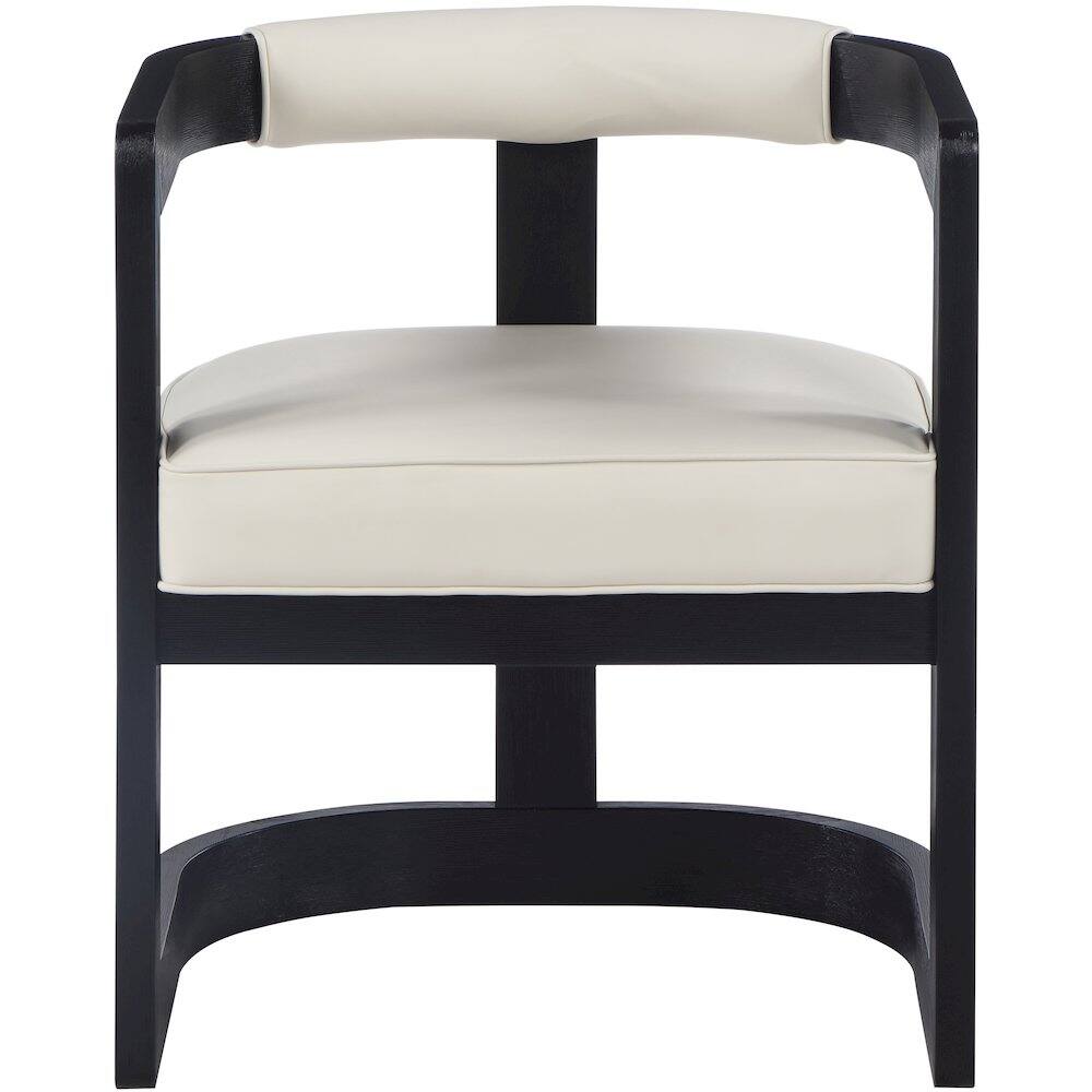 Meridian Furniture Manchester Cream Vegan Leather Dining Chair Beige ...