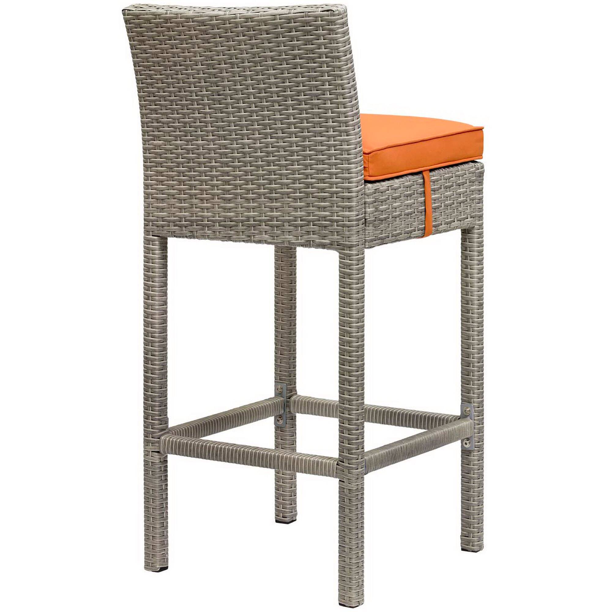 Conduit Outdoor Patio Wicker Rattan Bar Stool Set of 2 by Modway Light ...