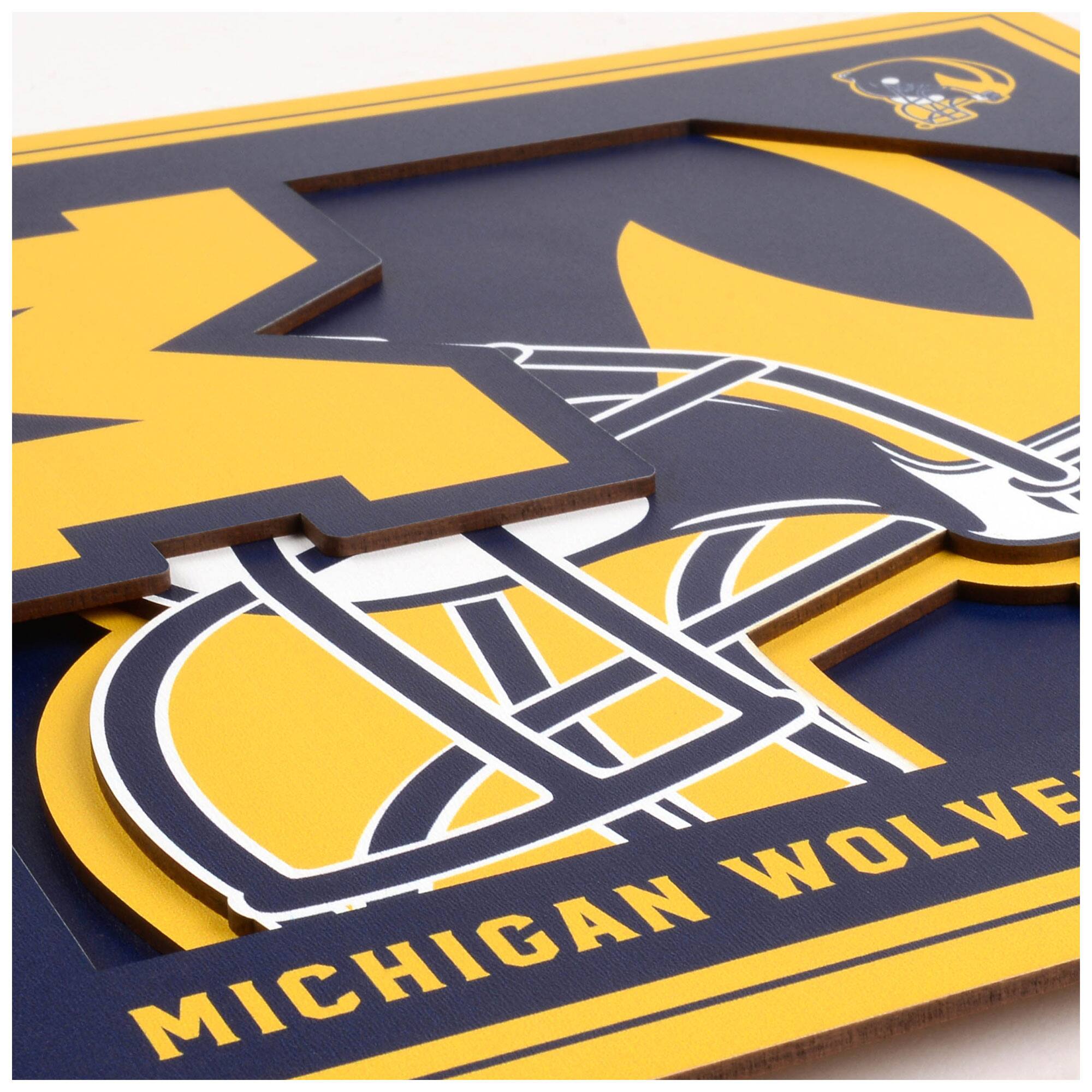 YouTheFan Michigan Wolverines 12'' x 12'' 3D Logo Wall Art Multicolor ...