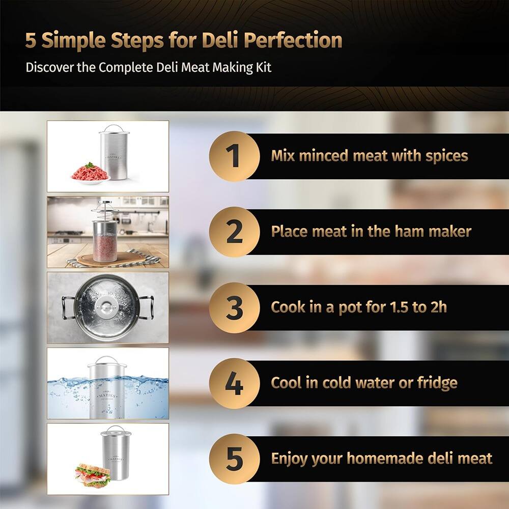 PARKER SLATER Deli Meat Press Mold, Stainless Steel, Homemade Ham Maker ...