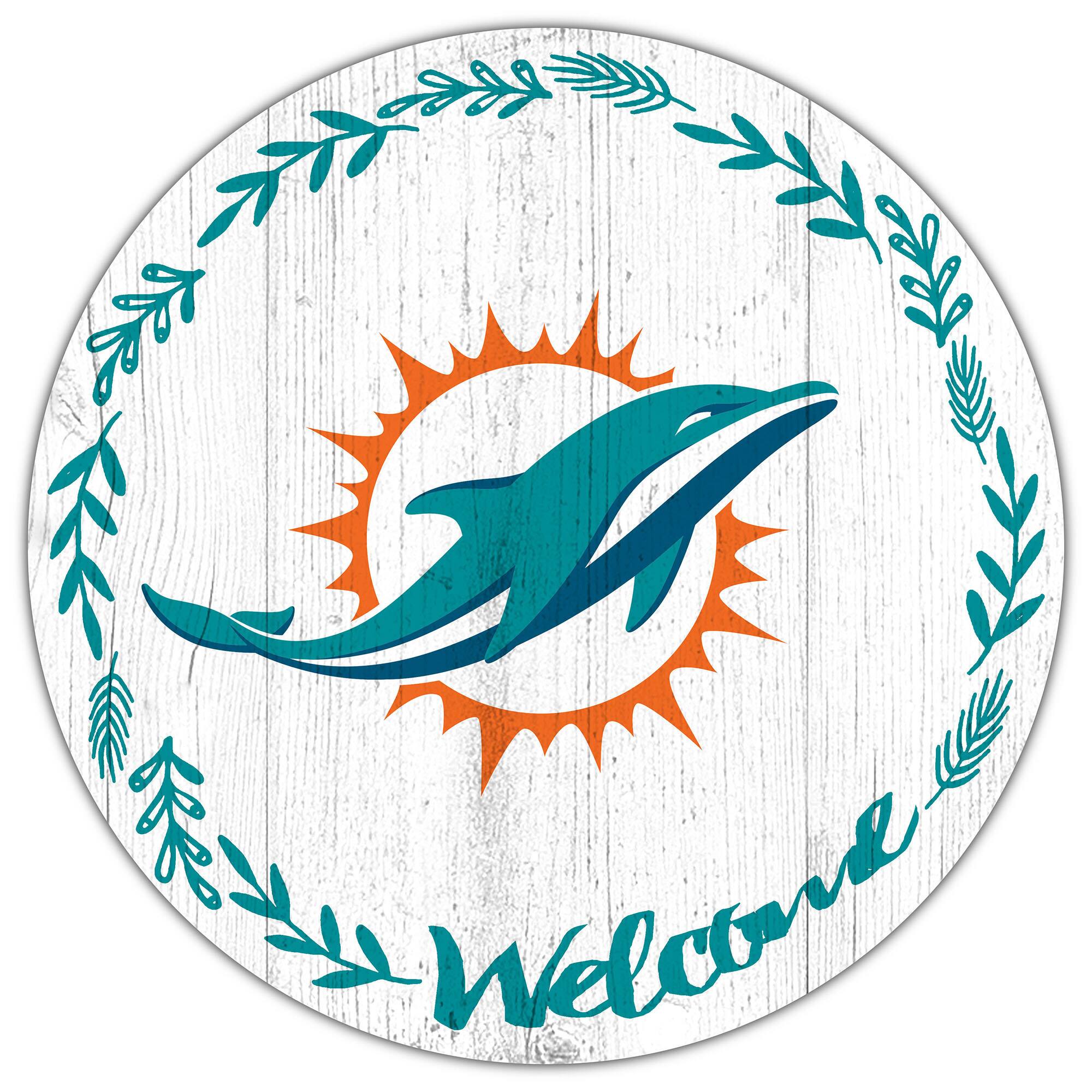 Fan Creations Miami Dolphins 12" Welcome Circle Sign Multicolor 3900829 ...