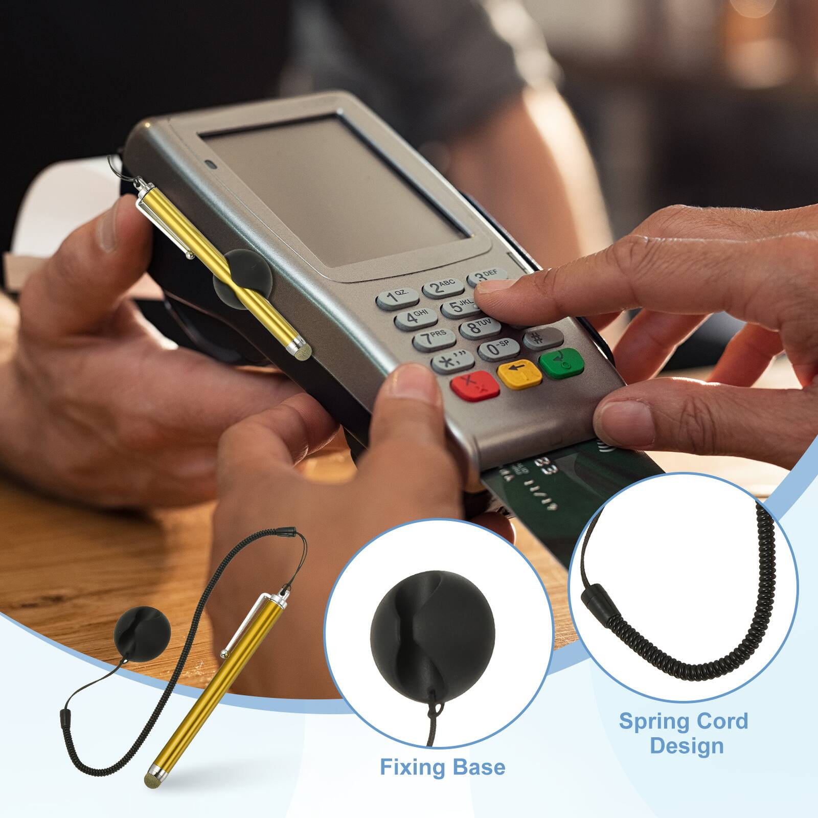 Unique Bargains 2pcs Screen Capacitive Pen with Spring Rope Fixing Dock ...