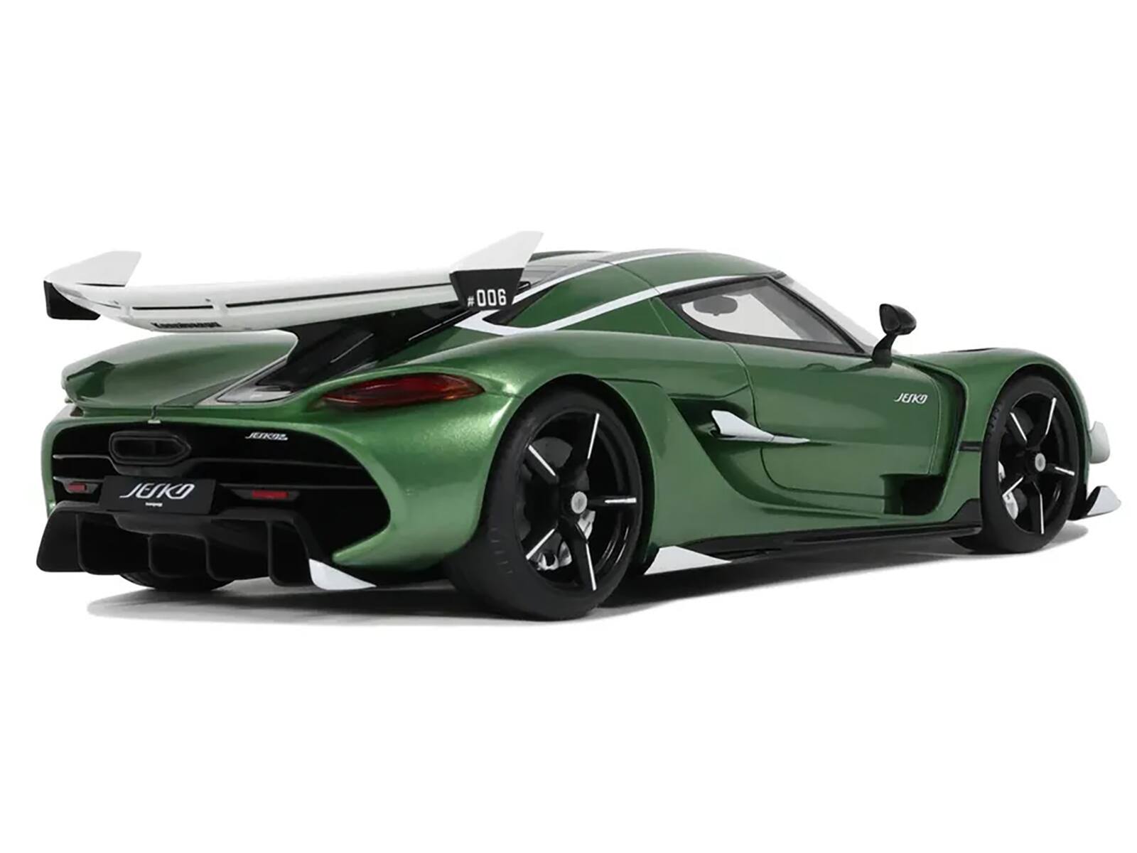 Koenigsegg Jesko Stripes 1/18 Model Car by GT Spirit Green Metallic ...