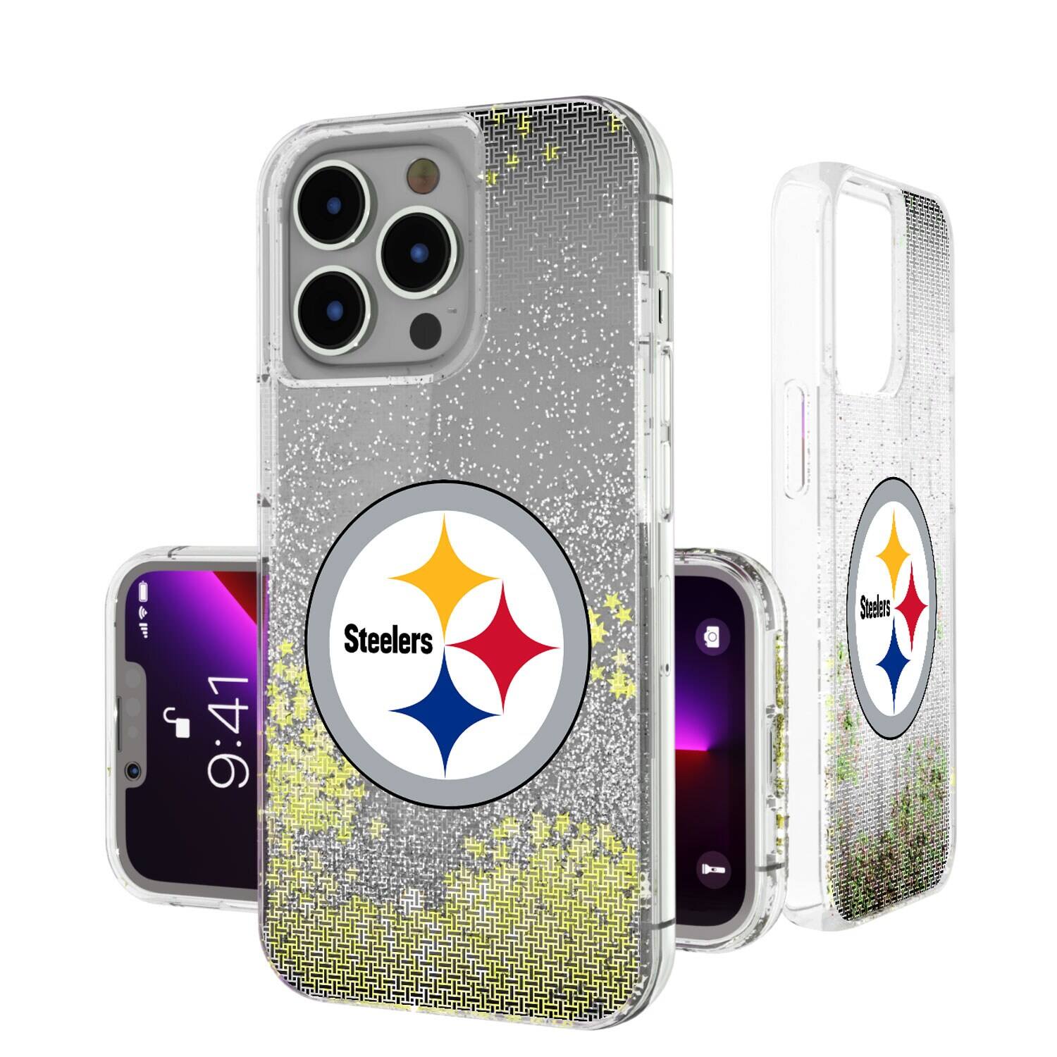 Keyscaper NFL Pittsburgh Steelers Linen Logo iPhone Glitter Case 14 Pro ...