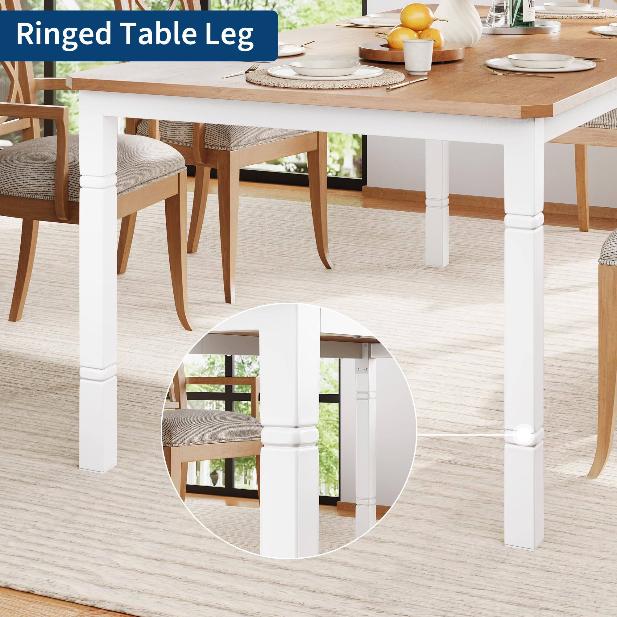 Babevy 79" Large Industrial Dining Table for 6 8, Rectangular Wood ...