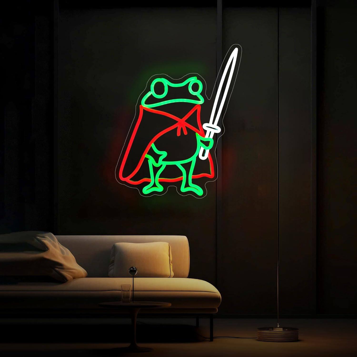 Auledio Frog Neon Sign Cute Neon Signs for Wall Decor Green Red Neon ...