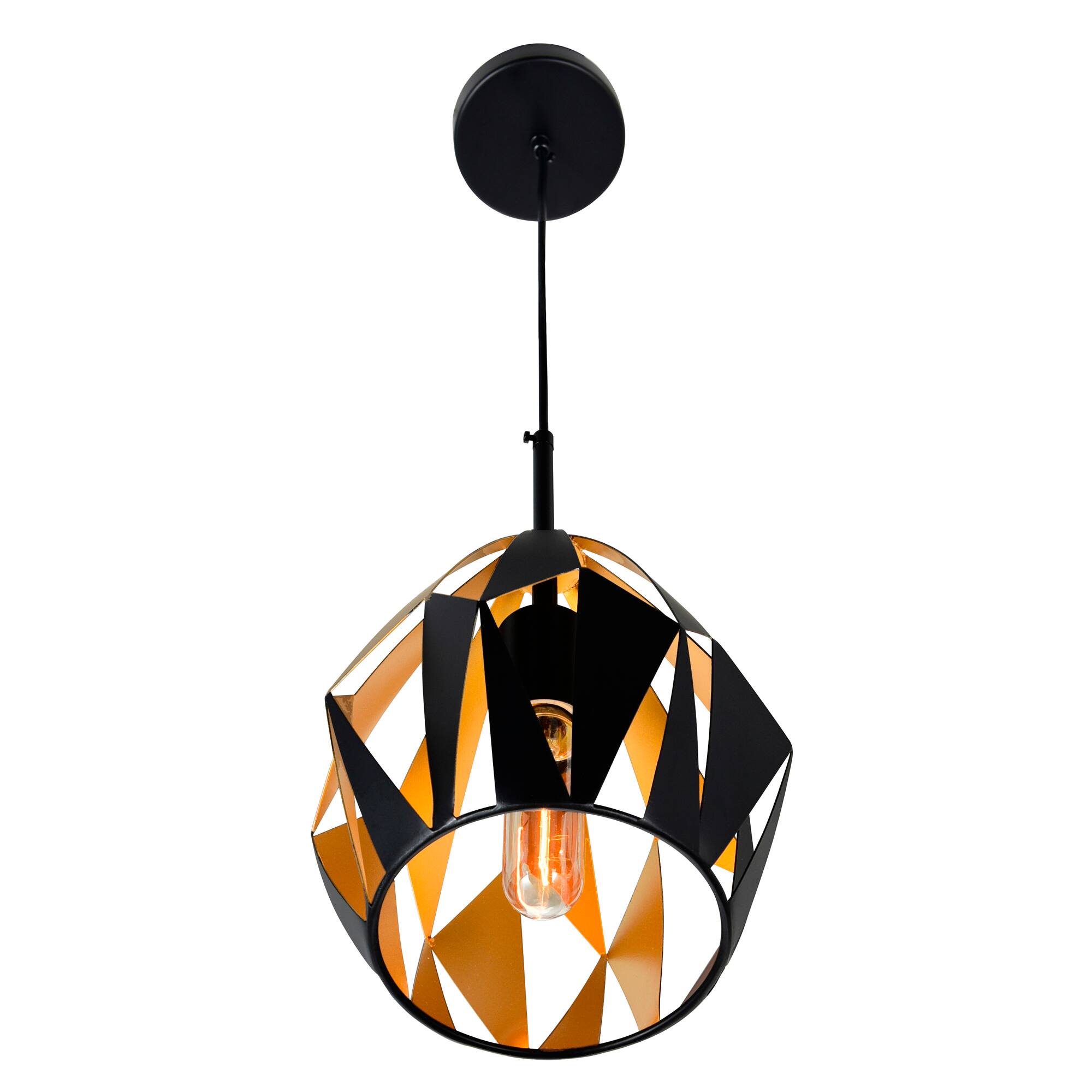 CWI Lighting Oxide 1 Light Down Pendant With Black+Copper Finish Black ...