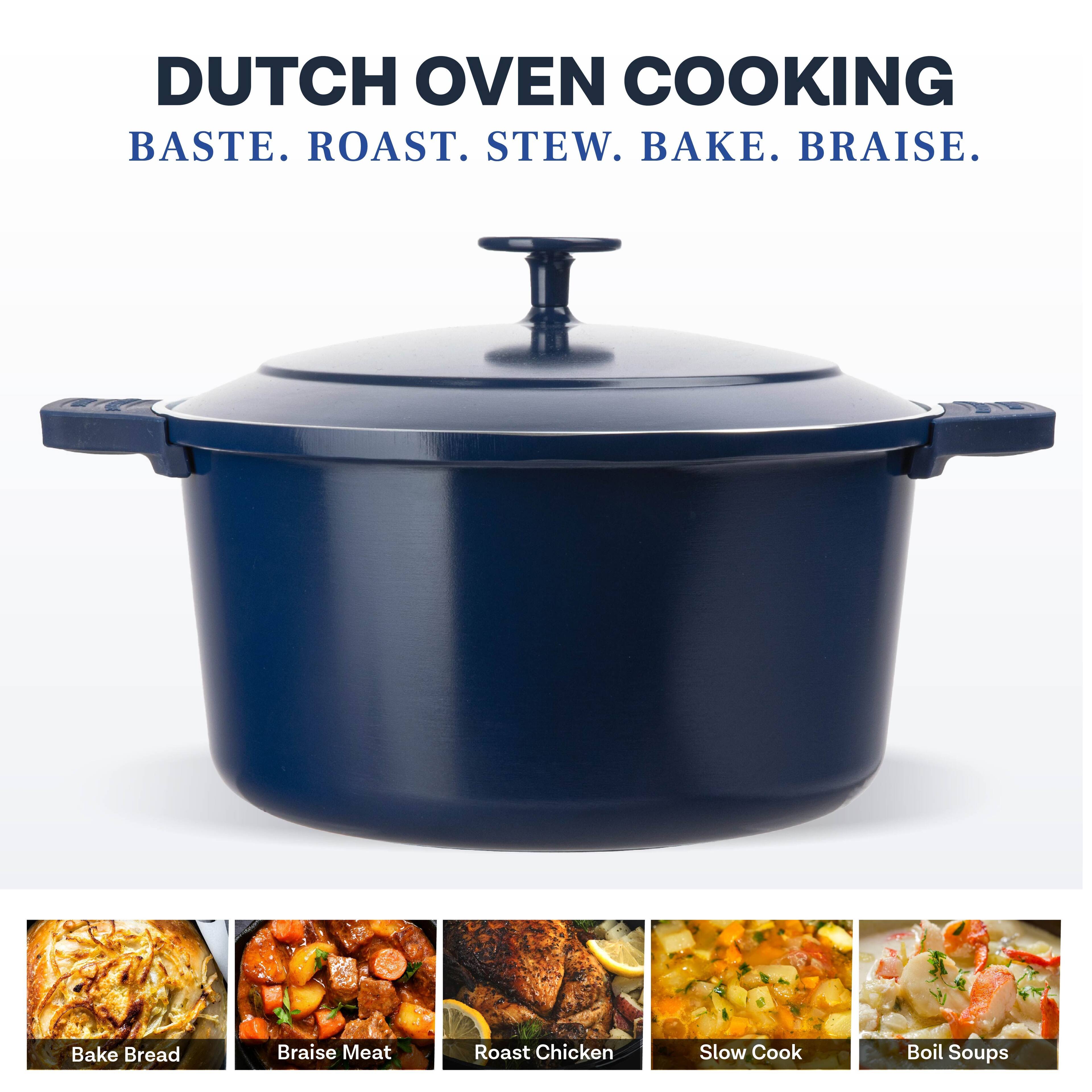 Gotham Steel 5 Quart Nonstick Lightweight Dutch Oven with Self Basting ...