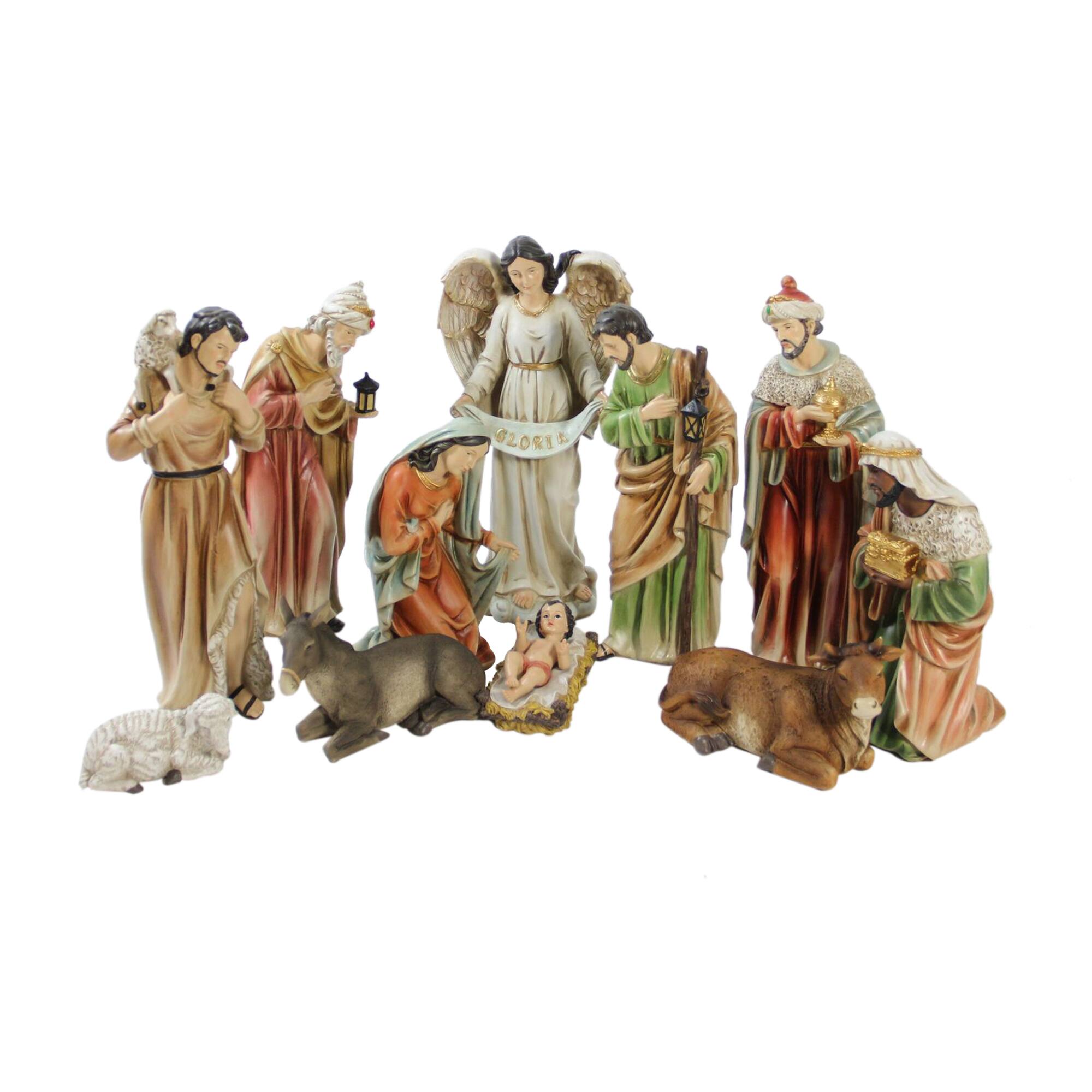 Northlight Vibrantly Colored Traditional Christmas Nativity Figurine ...