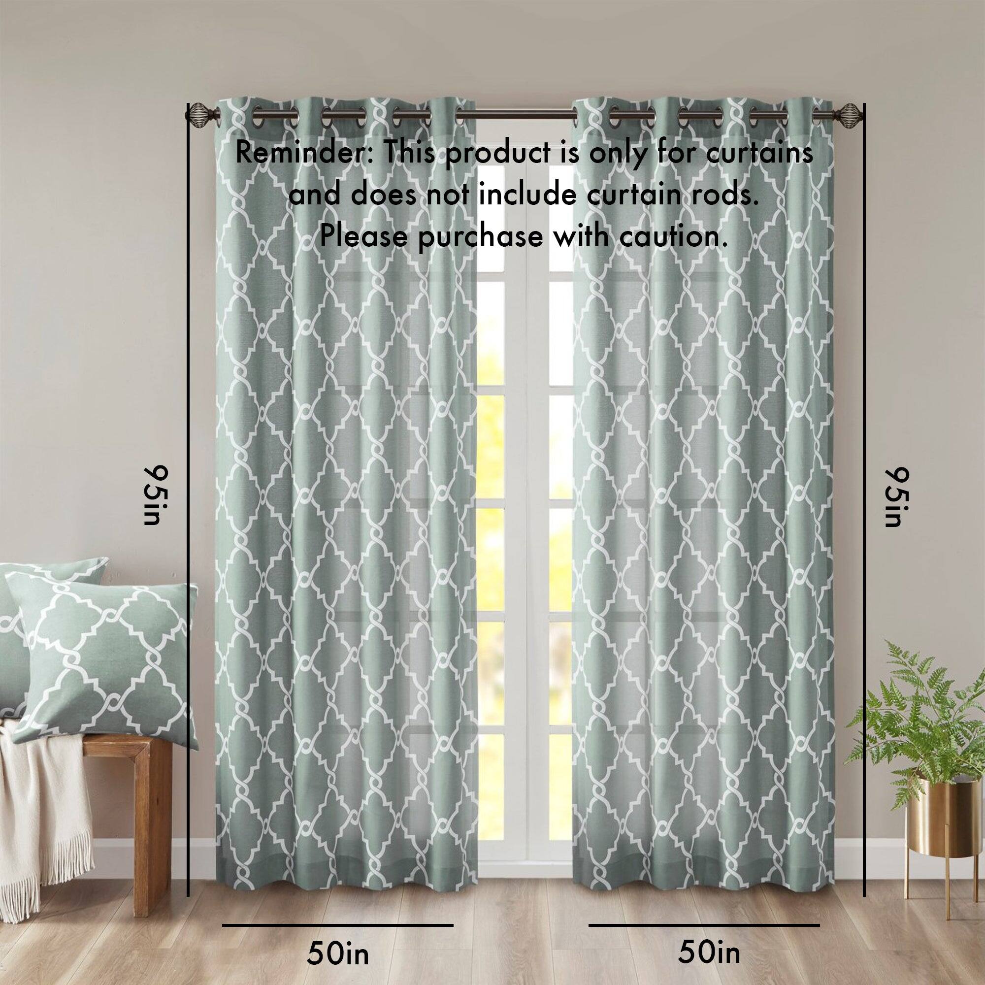 BreeBe Fretwork Print Grommet Top Window Curtain Panel(Only 1 Pc Panel ...