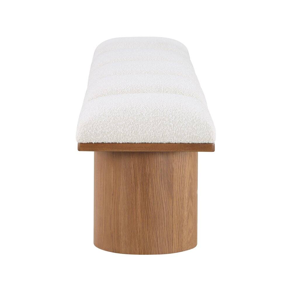 Meridian Furniture Pavilion Bench Cream Boucle Fabric 467Cream-5B ...