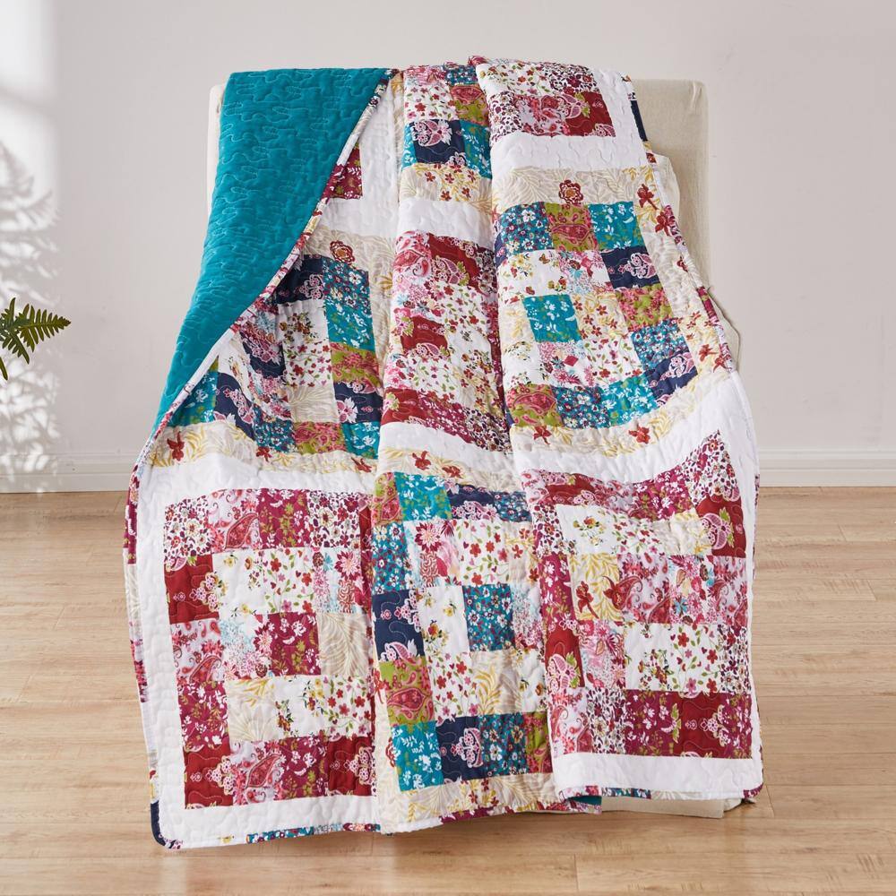 Greenland Home Fashions Harmony Quilted Throw Blanket 50x60" Teal GL ...