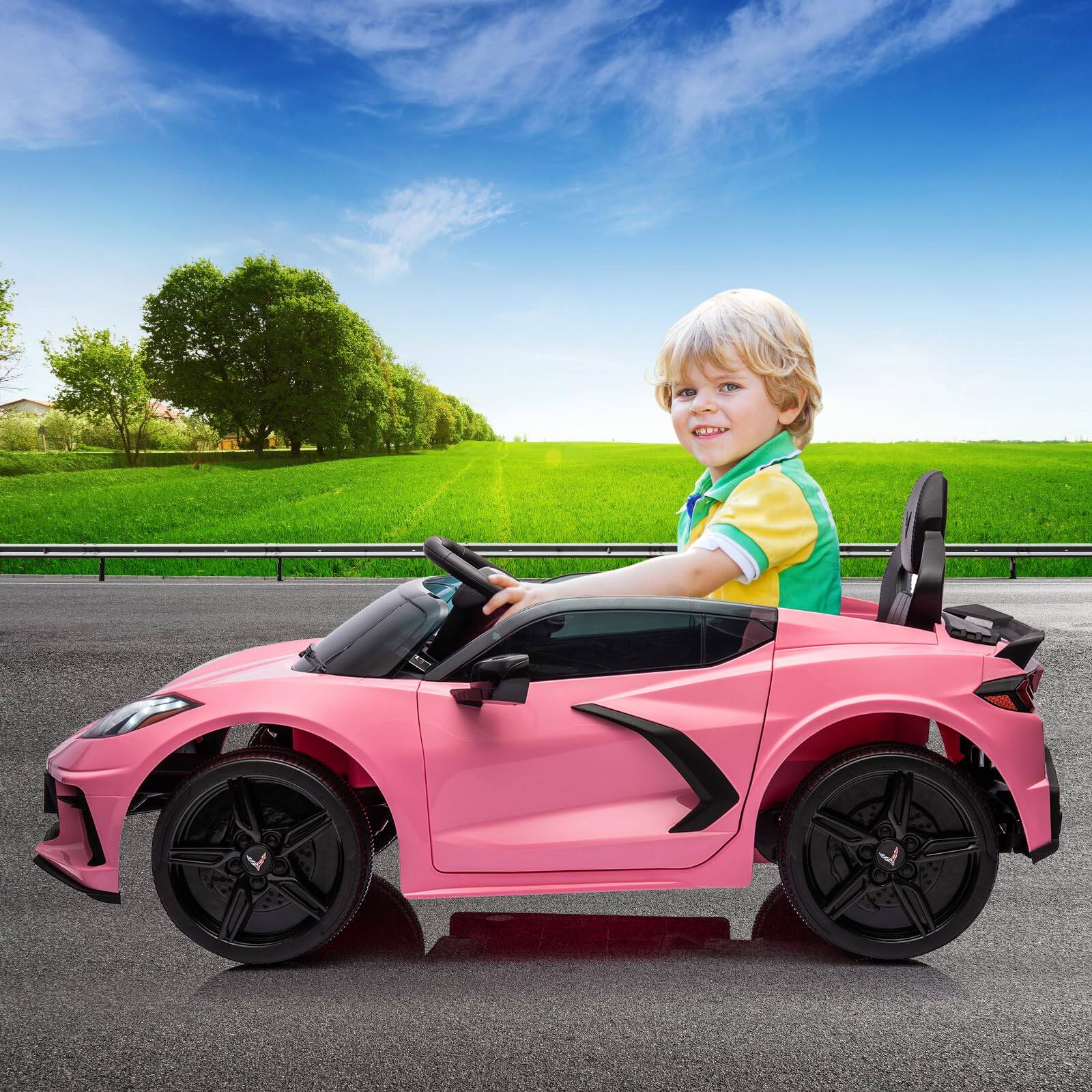 GARVEE 12V Licensed Corvette Kids Electric Car | Parent Remote, Dual ...