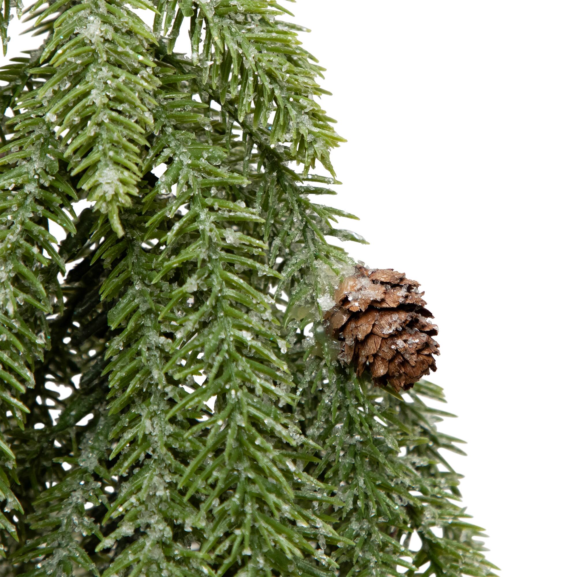 Northlight Icy Pine Mini Christmas Tree with Pine Cones in Faux Birch ...