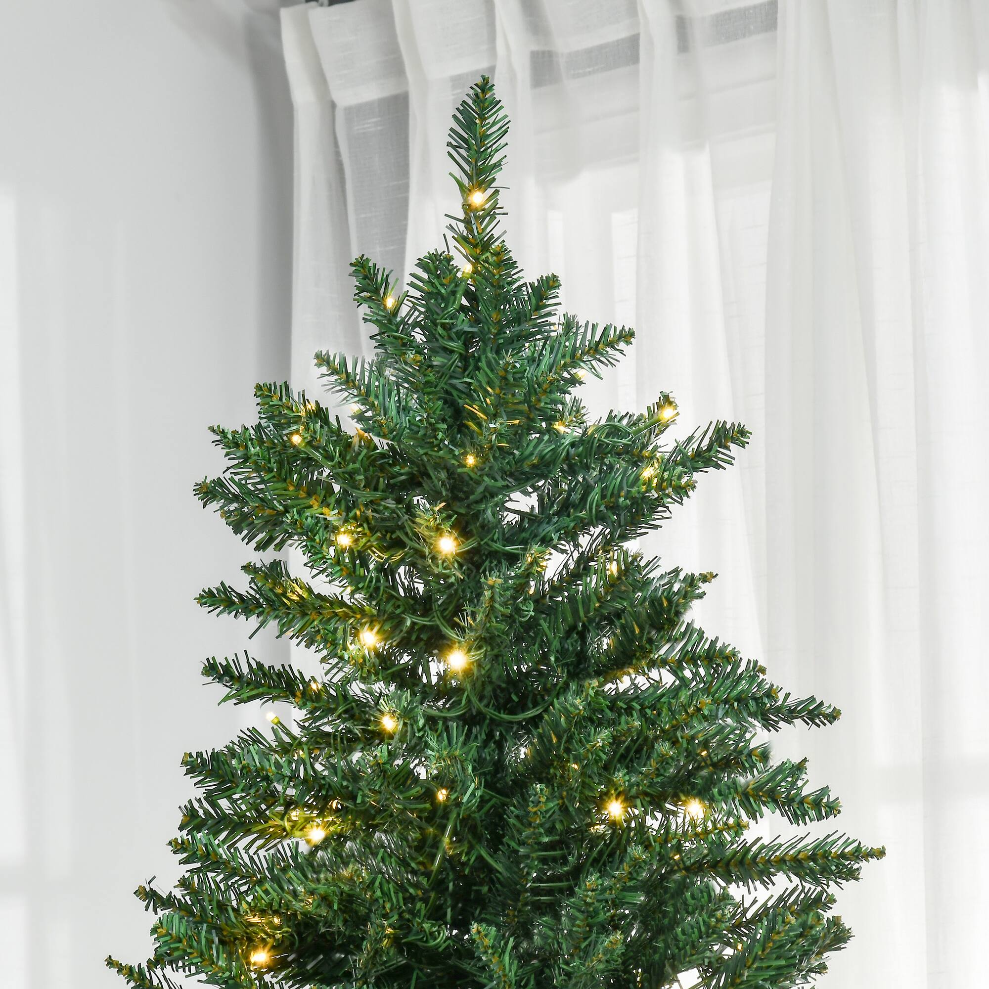 Homcom Prelit Full Douglas Fir Artificial Christmas Tree with 700 Warm ...