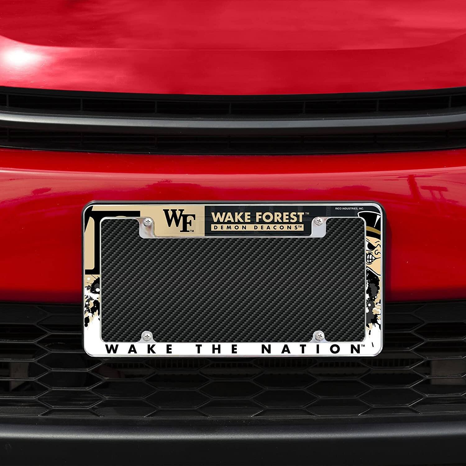 Rico Industries Wake Forest Demon Deacons Chrome Metal License Plate ...